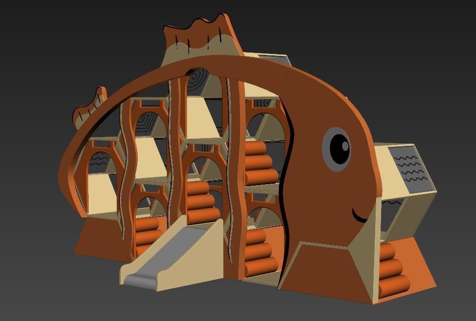 0-3 years old baby Indoor maze play fish playground equipment 3D model ...