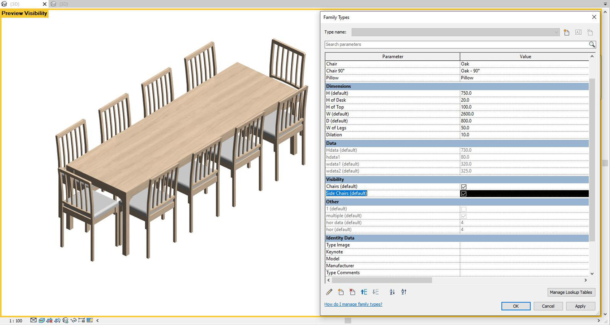 3D model Dining Table Ikea EKEDALEN - Full Parametric Revit Family VR ...