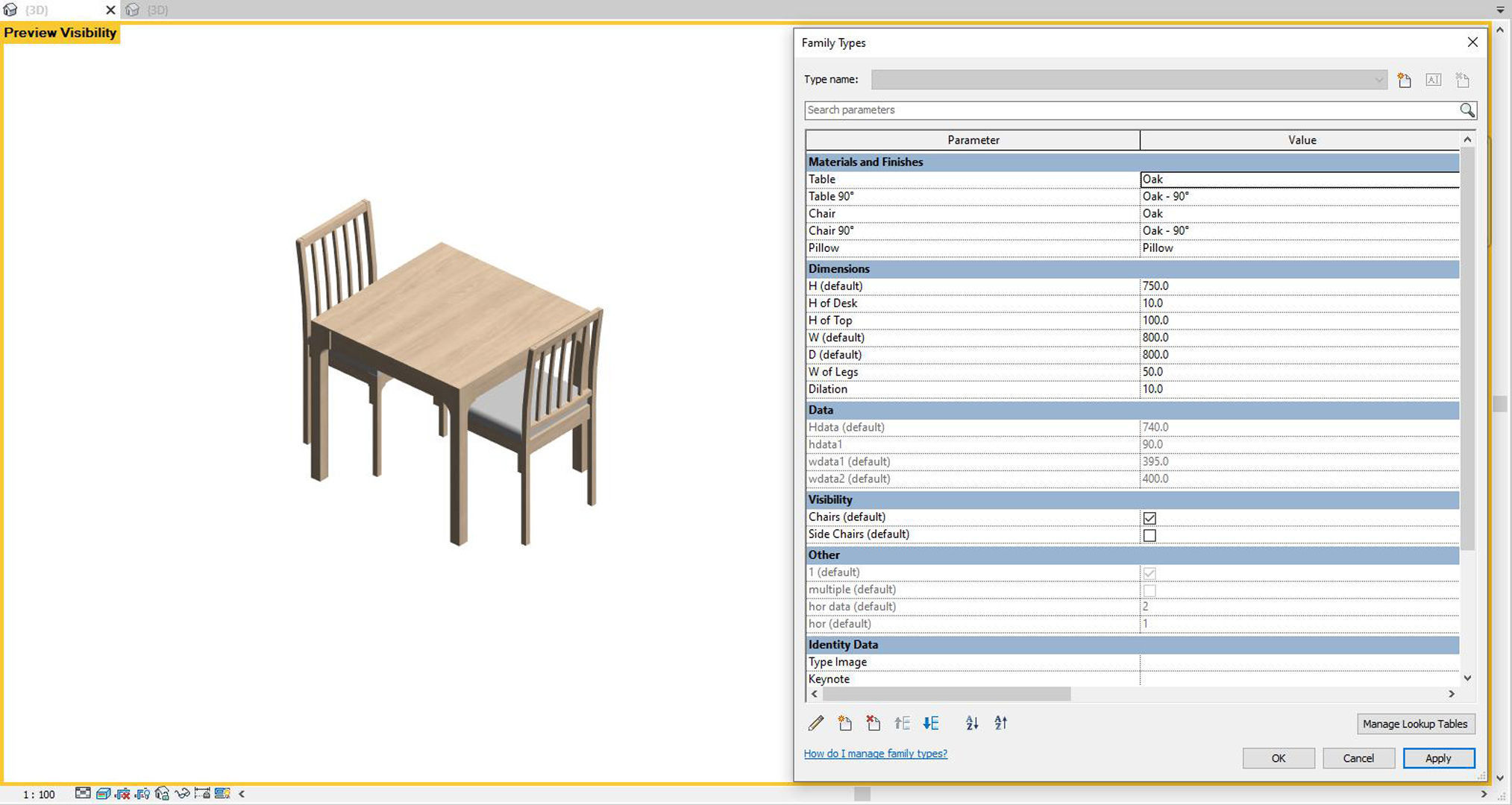3D model Dining Table Ikea EKEDALEN - Full Parametric Revit Family VR ...