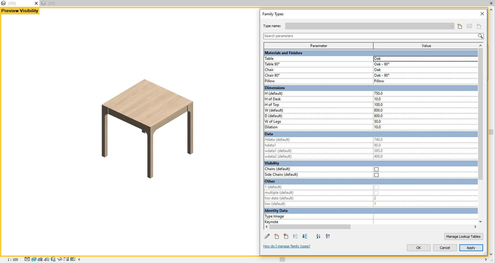 3D model Dining Table Ikea EKEDALEN - Full Parametric Revit Family VR ...