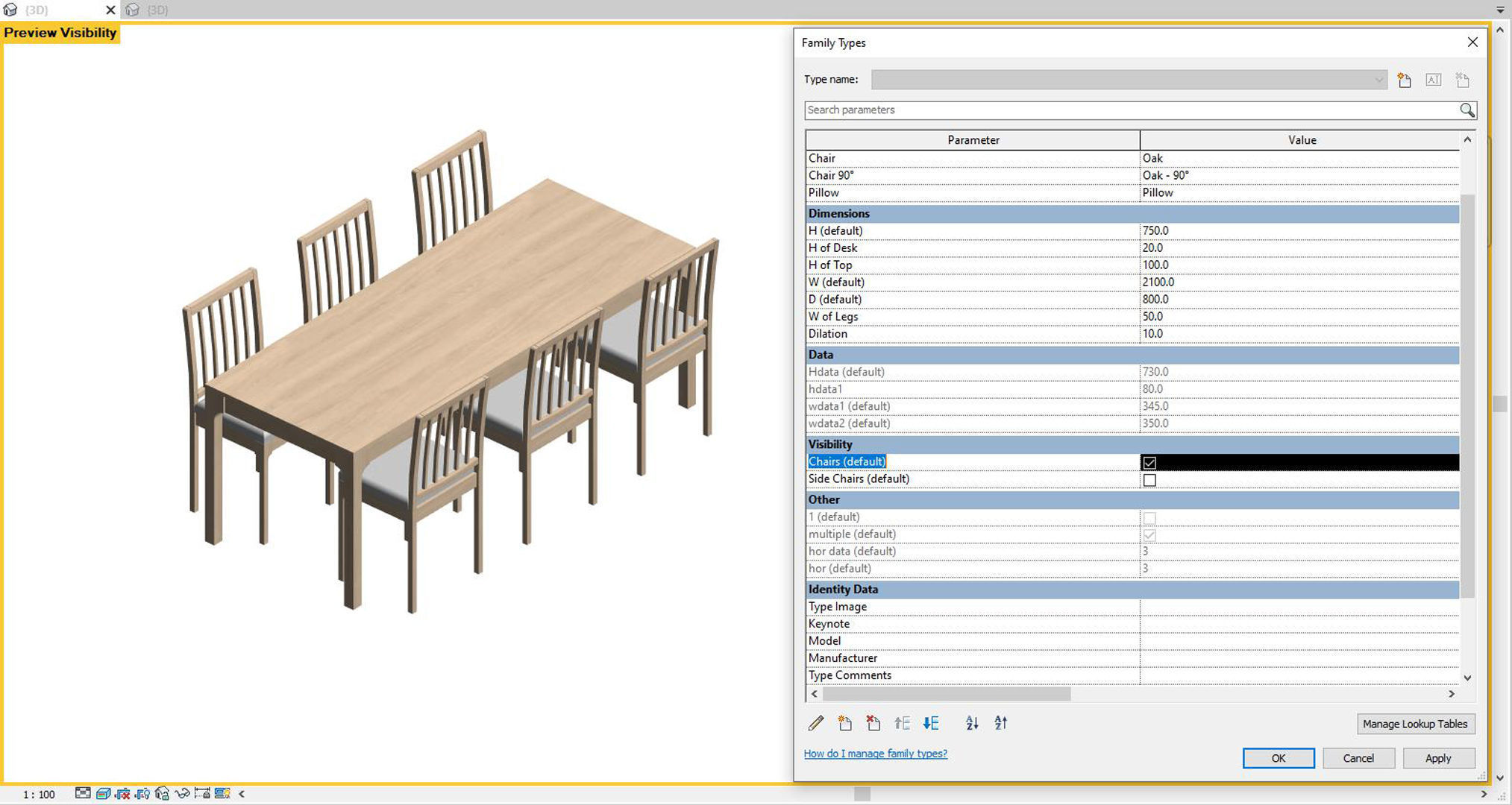3D model Dining Table Ikea EKEDALEN - Full Parametric Revit Family VR ...