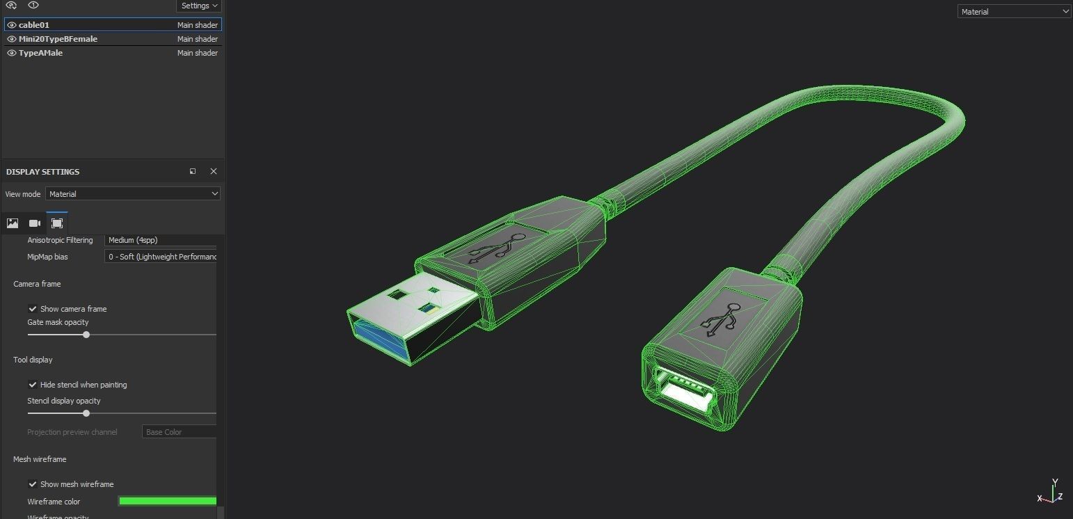 3D model USB Cable M1 VR / AR / low-poly | CGTrader