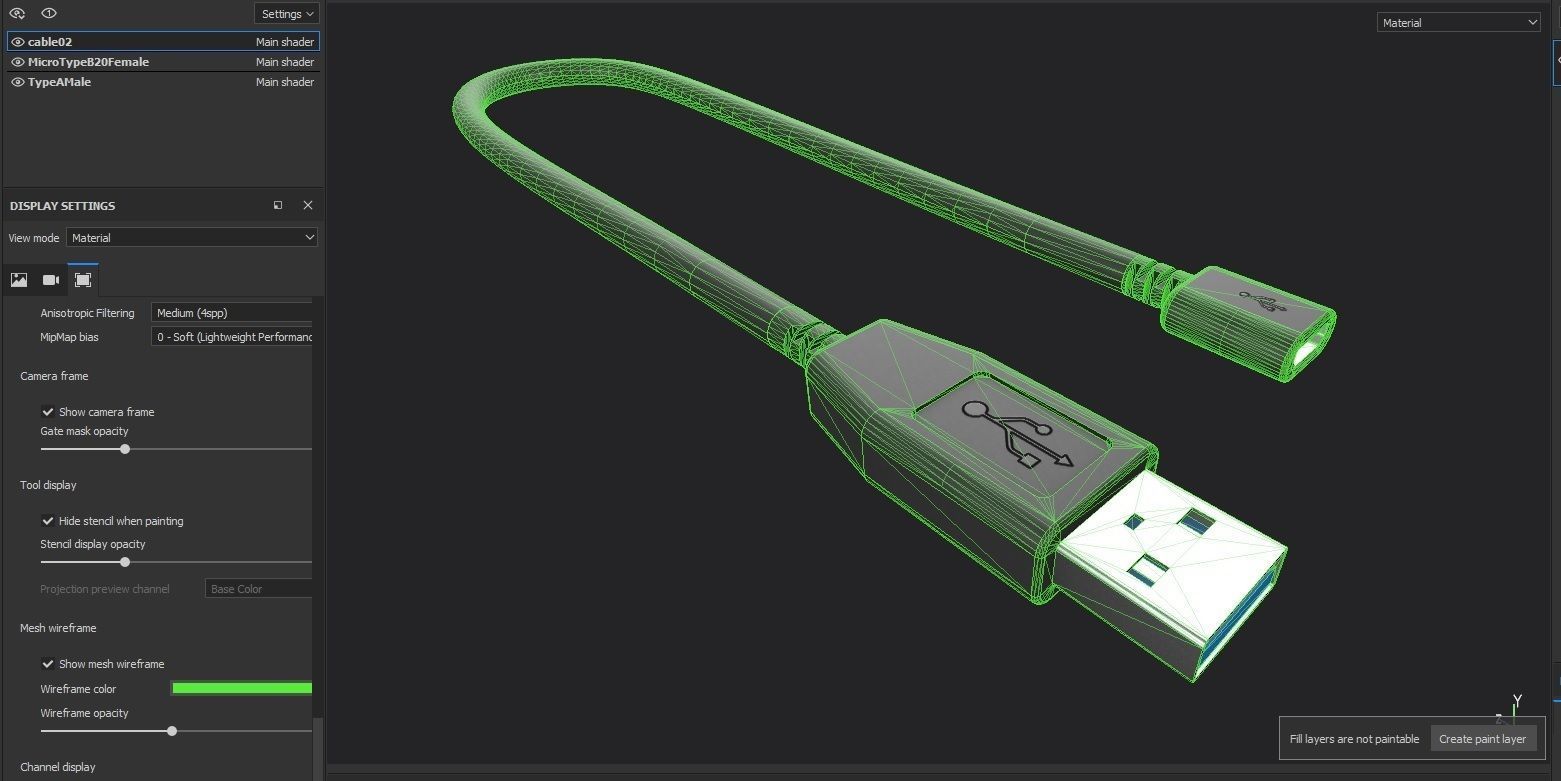 3D model USB Cable M2 - With STL VR / AR / low-poly | CGTrader