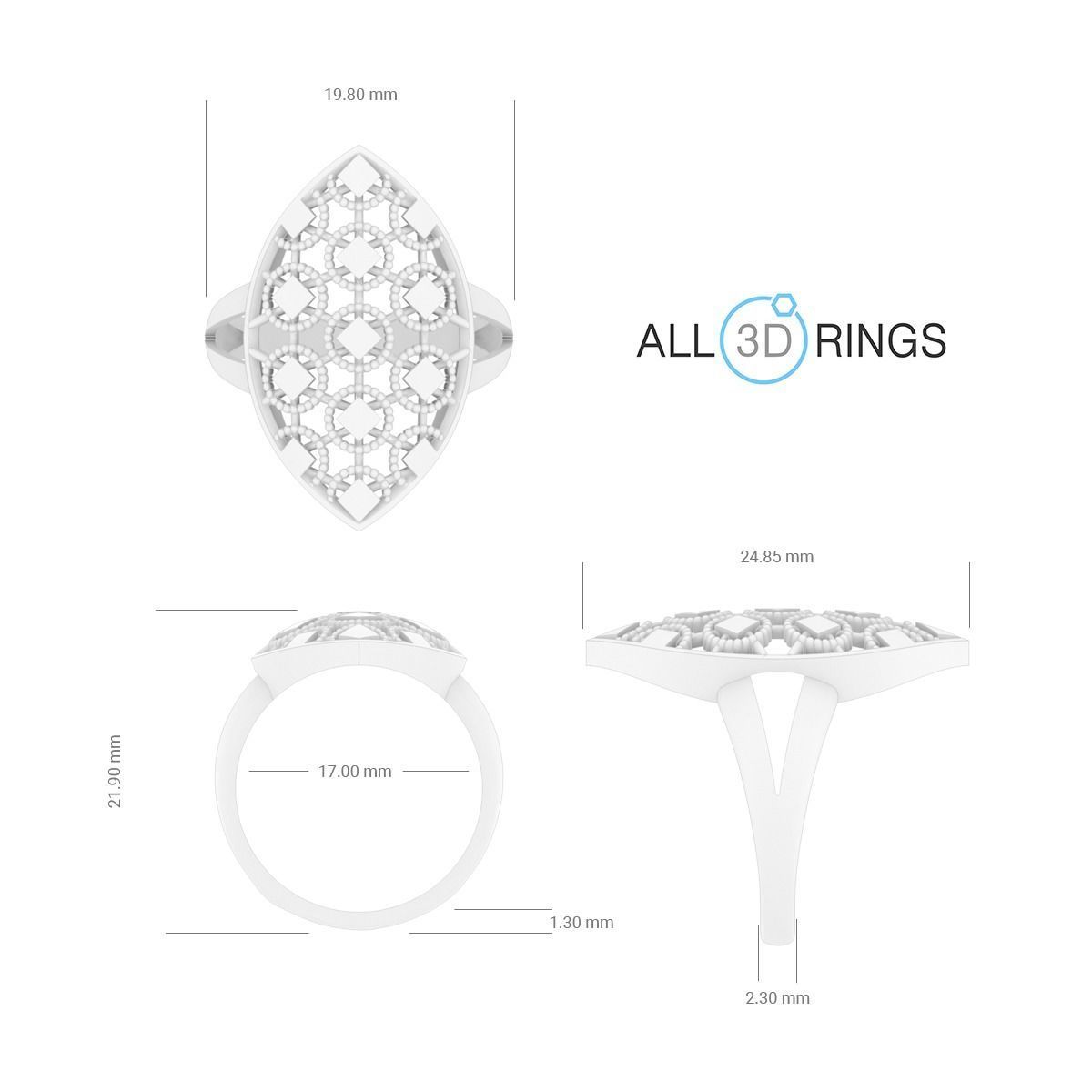 Oval ring geometry free 3D model 3D printable | CGTrader