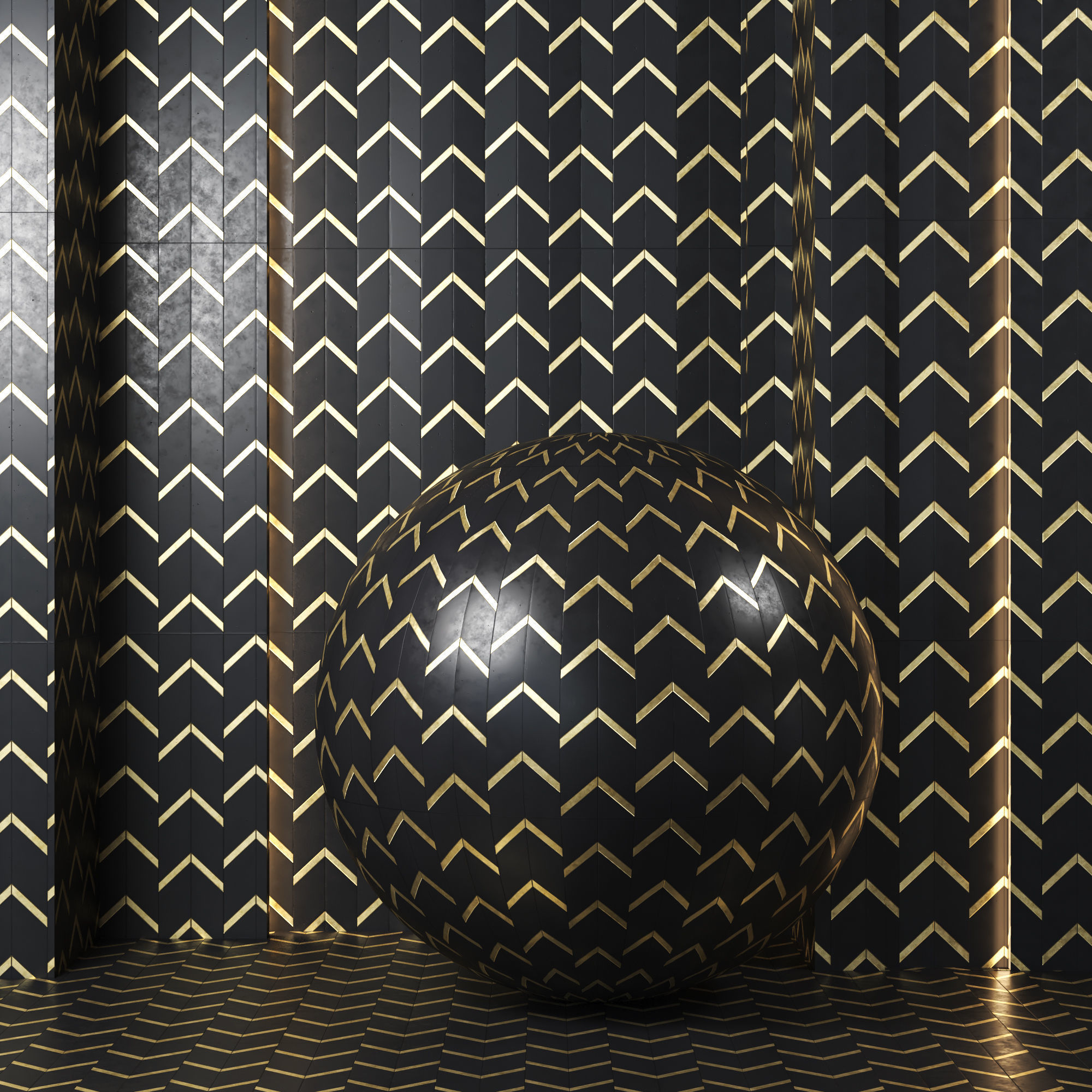 4k 5color Chevron and Gold Steel Polished Tile Texture-Seamless Texture ...