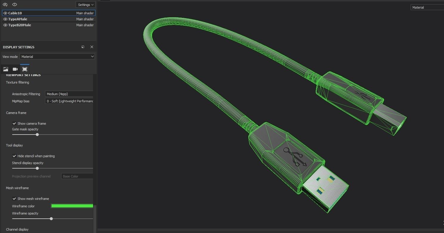 3D model USB Cable M10 - With STL VR / AR / low-poly | CGTrader