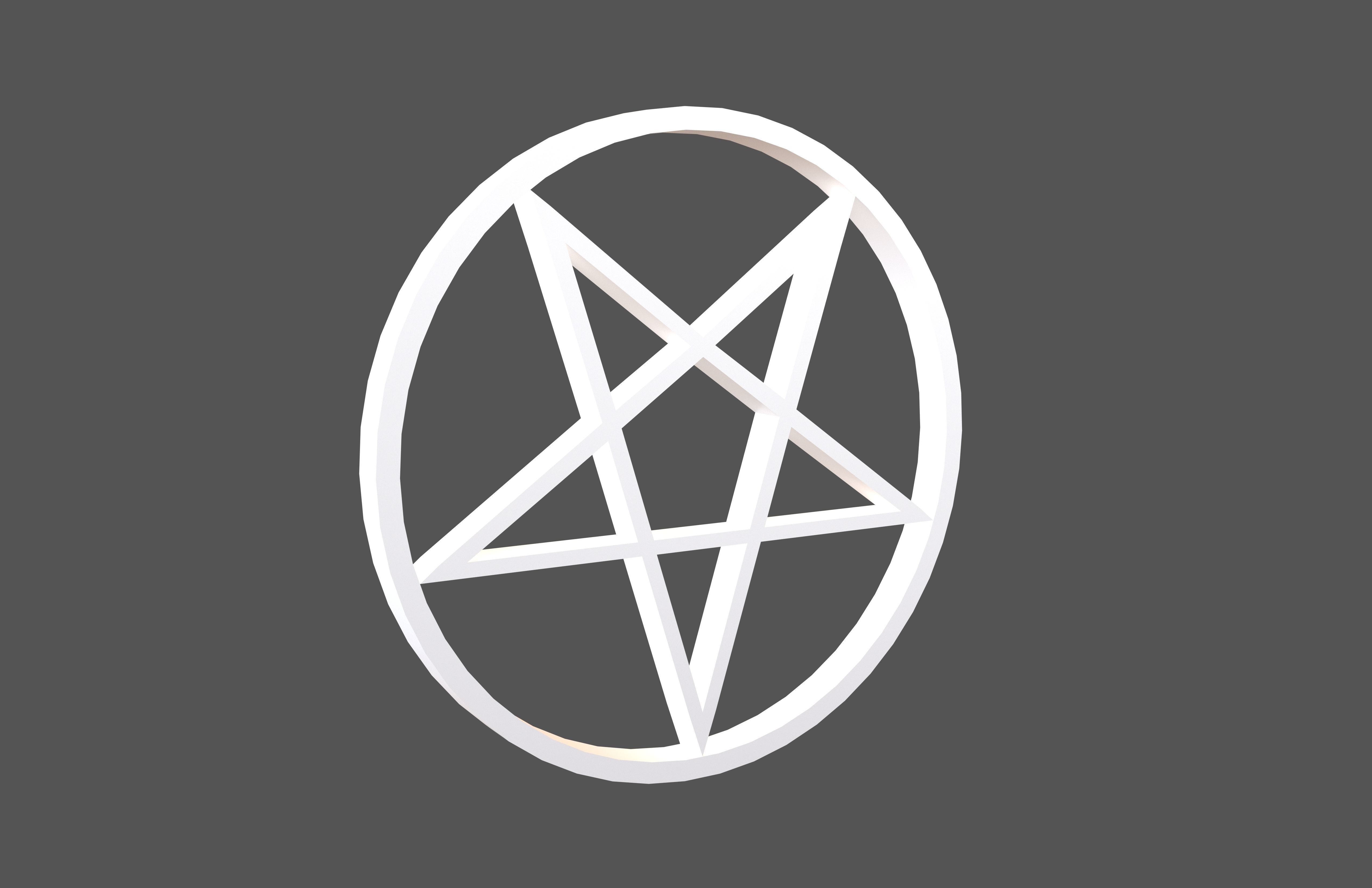 3D model Inverted Pentagram Symbol v2 002 VR / AR / low-poly | CGTrader