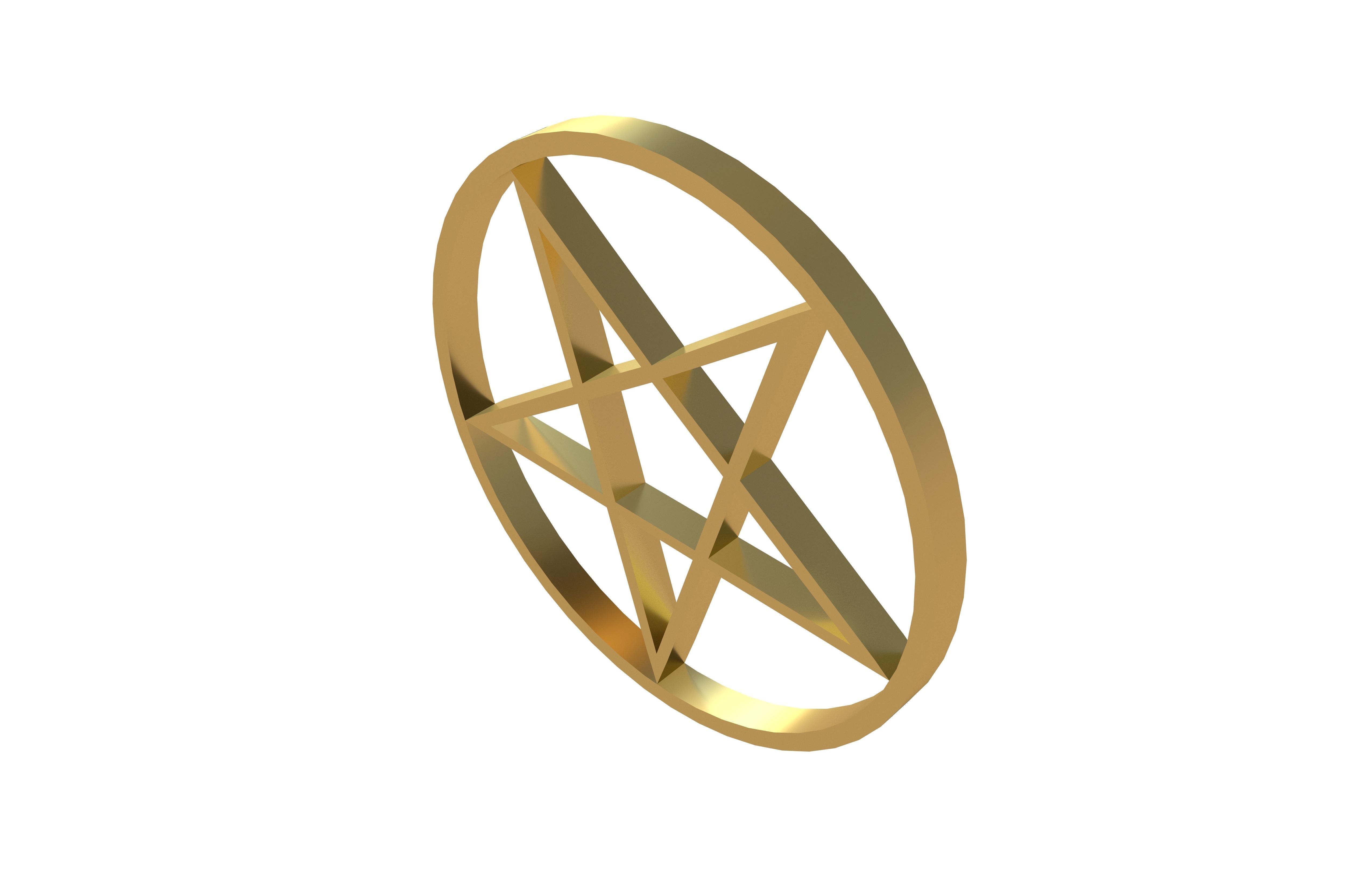 3D model Inverted Pentagram Symbol v2 003 VR / AR / low-poly | CGTrader