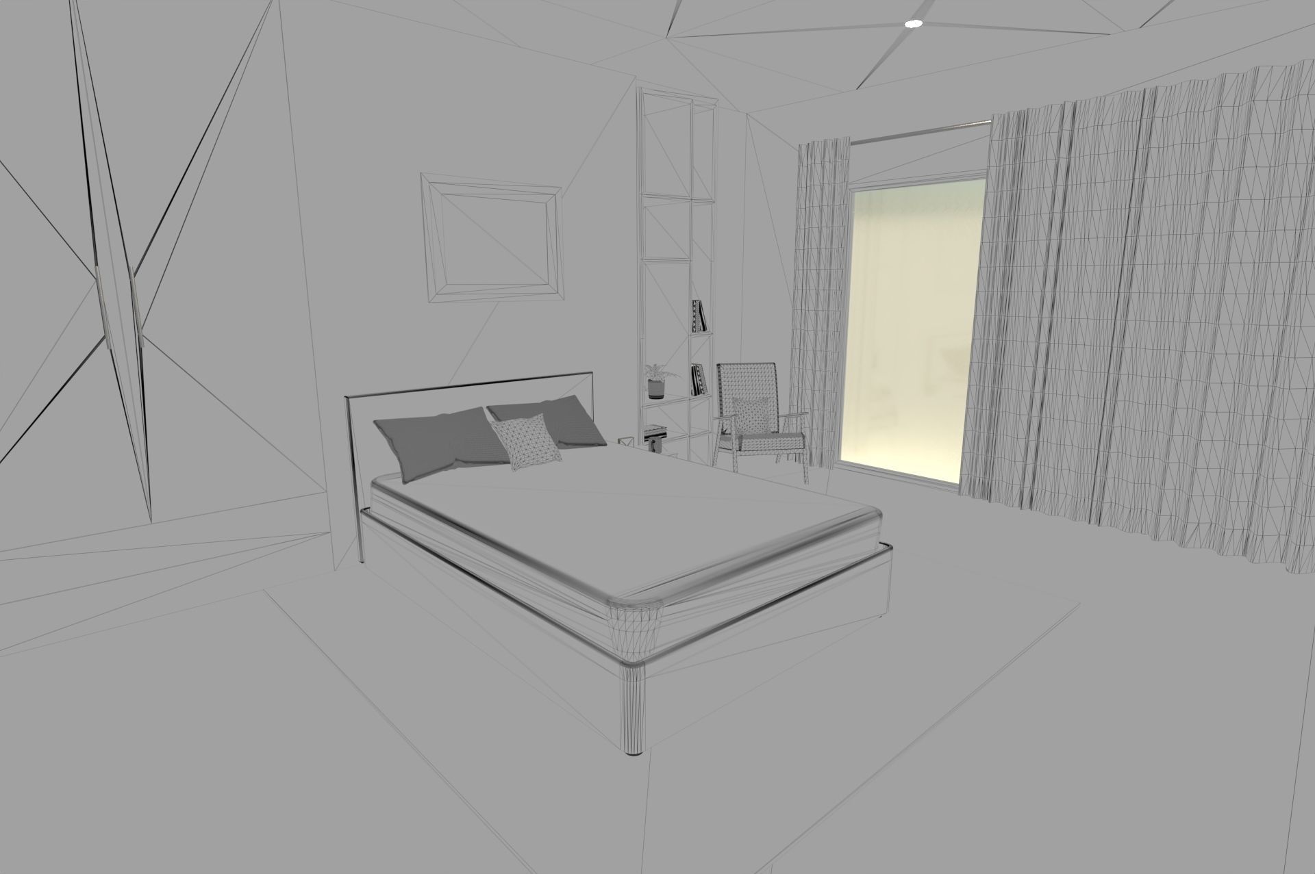 Bedroom Interior Scene - Keyshot 11 3D model | CGTrader
