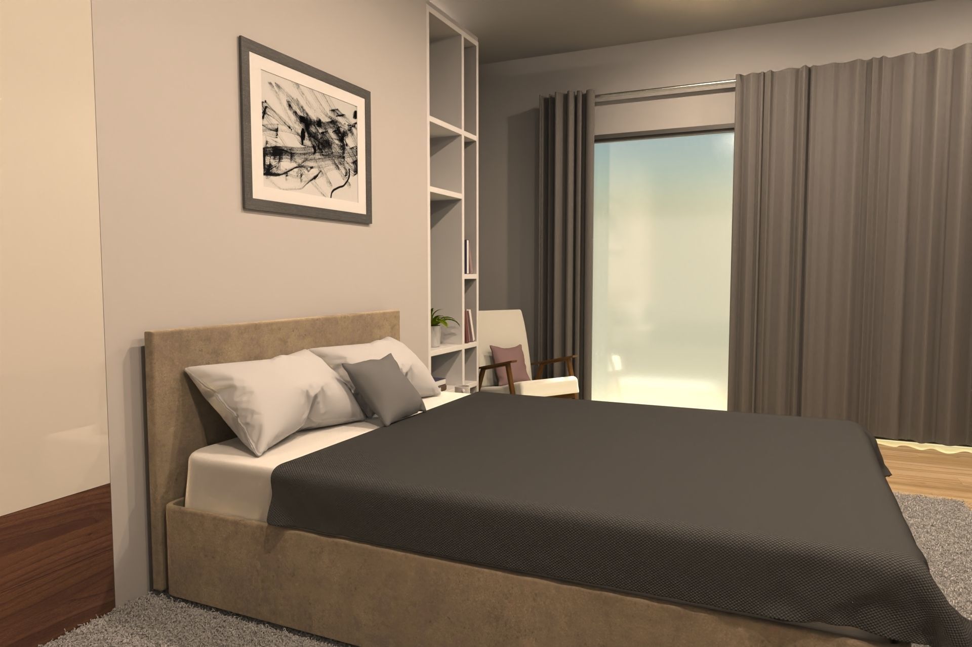 Bedroom Interior Scene - Keyshot 11 3D model | CGTrader