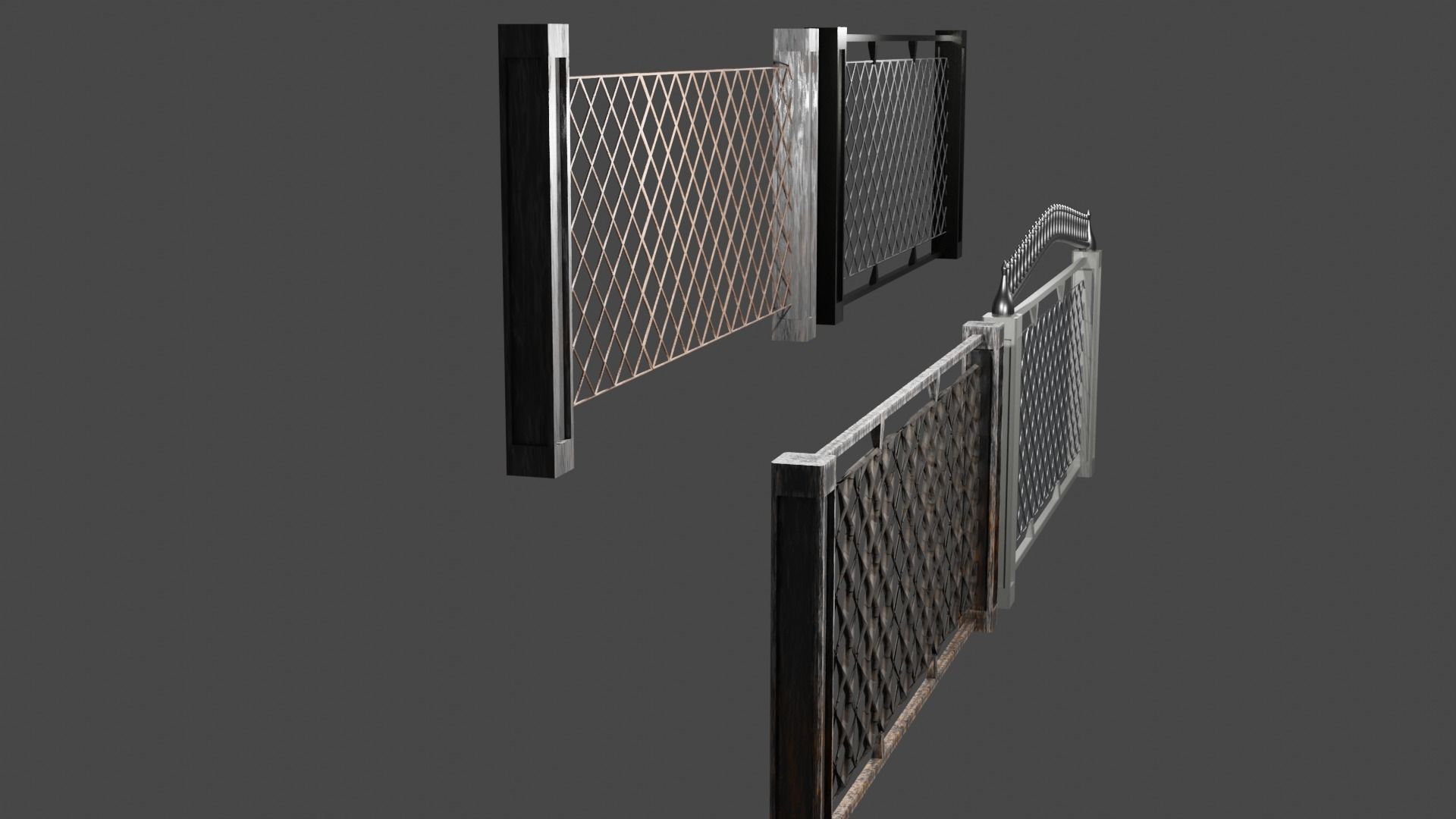 3D model Steel fences with mesh VR / AR / low-poly | CGTrader
