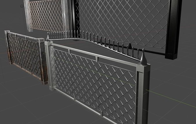 3D model Steel fences with mesh VR / AR / low-poly | CGTrader
