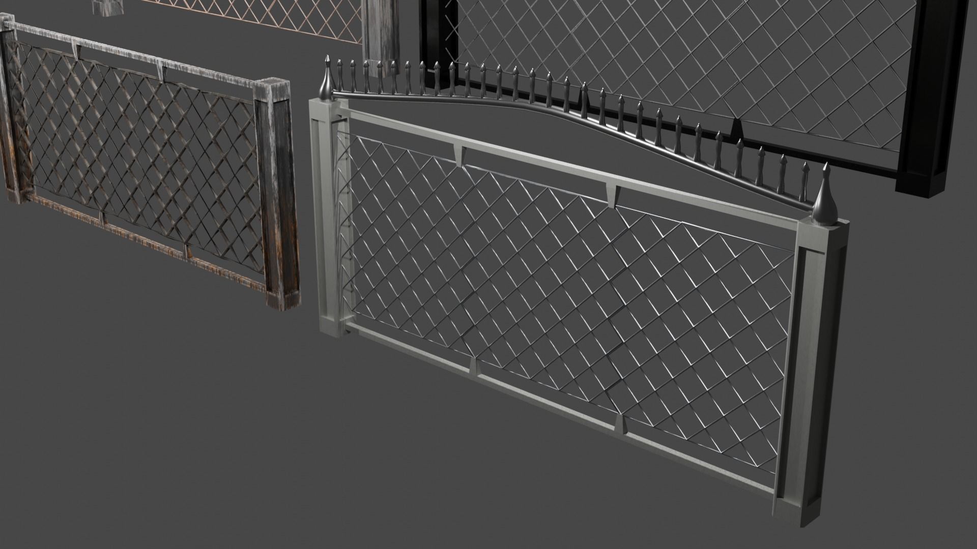 3D model Steel fences with mesh VR / AR / low-poly | CGTrader