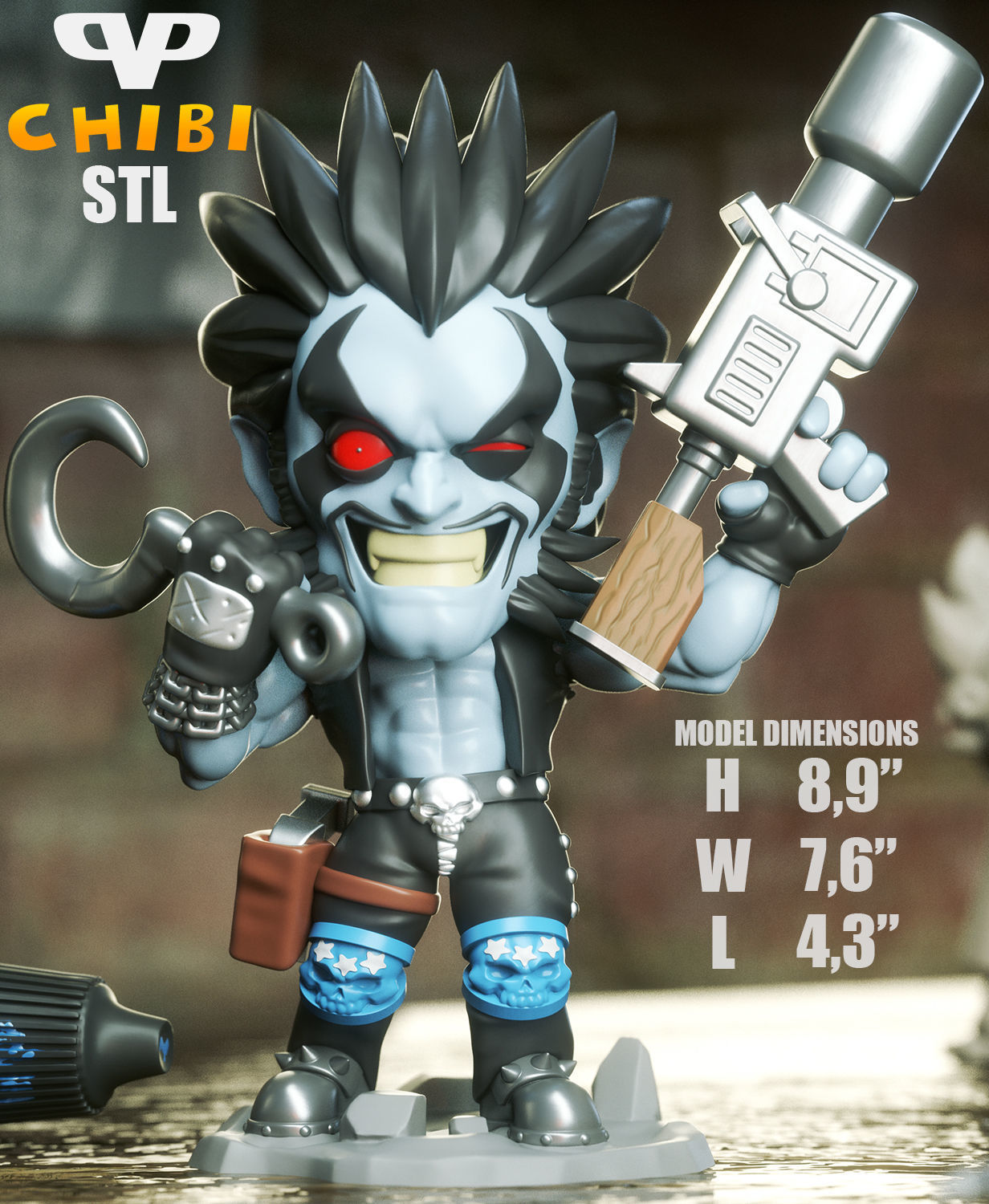 Lobo Chibi STL for 3D Printing ChibiSTL 3DXM 3D model 3D printable ...