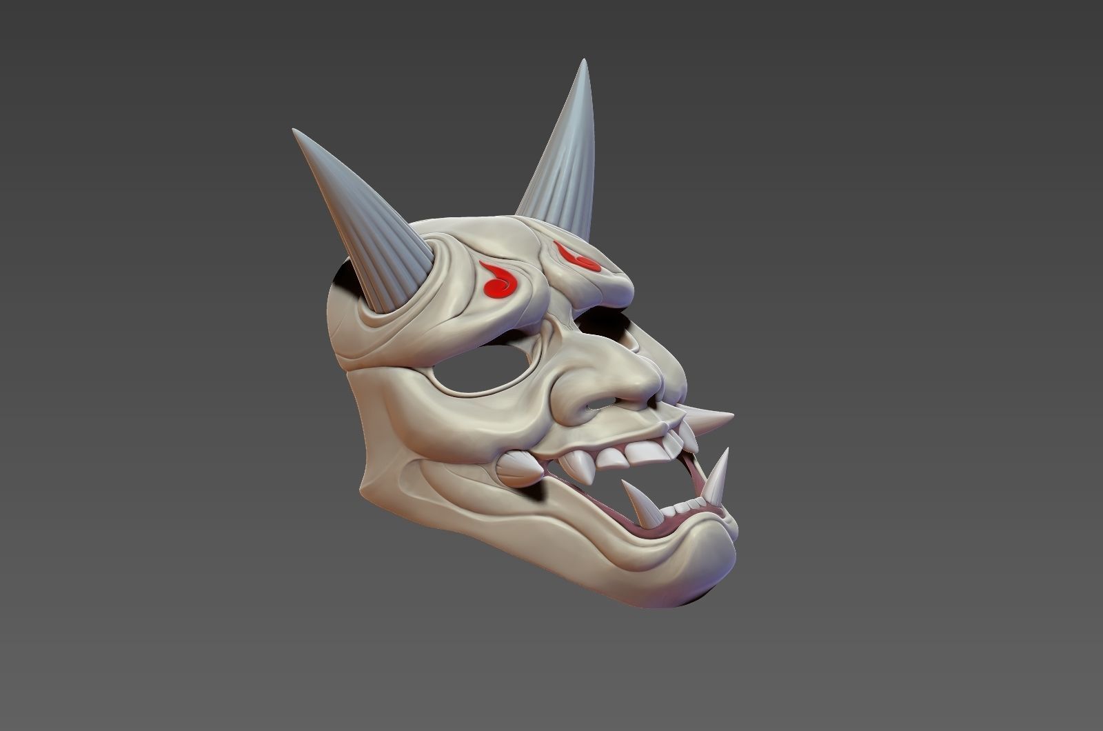 Japanese demon mask 3D model 3D printable | CGTrader