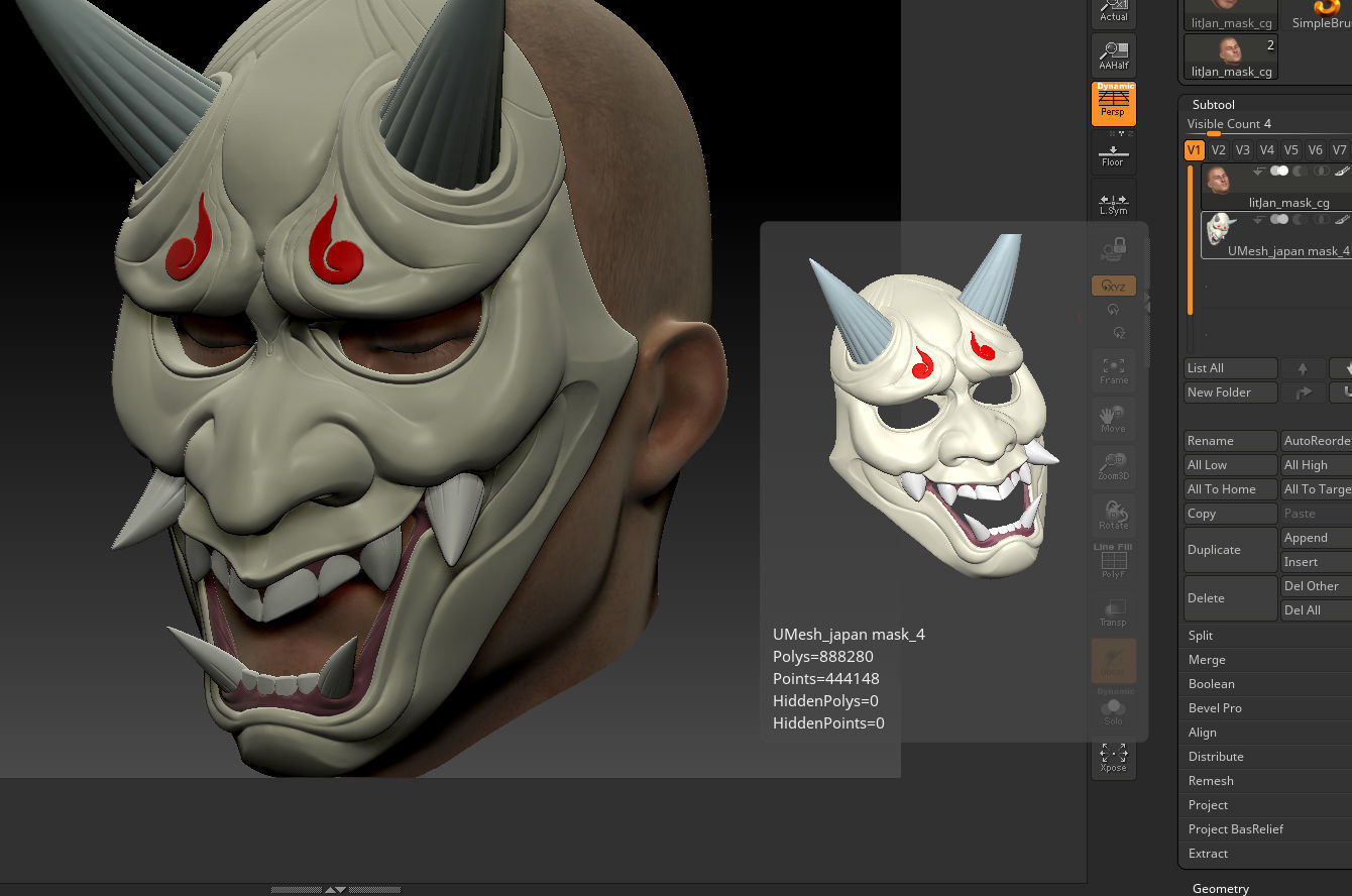 Japanese demon mask 3D model 3D printable | CGTrader