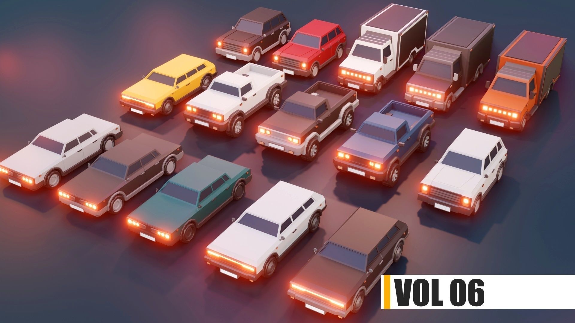 3D model Low Poly Cars Mega Pack Vol 2-10 lowpoly low-poly VR / AR / low-poly | CGTrader