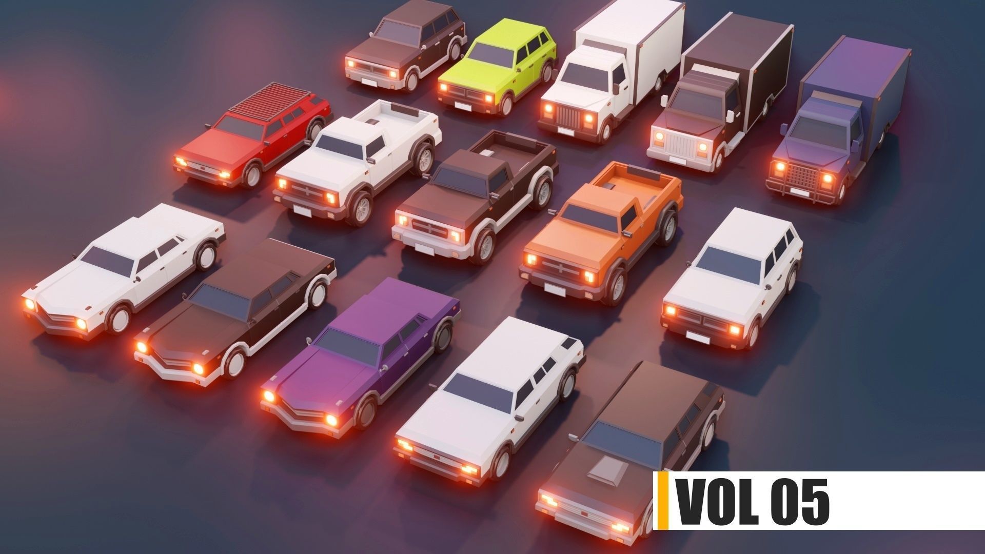 3D model Low Poly Cars Mega Pack Vol 2-10 lowpoly low-poly VR / AR ...