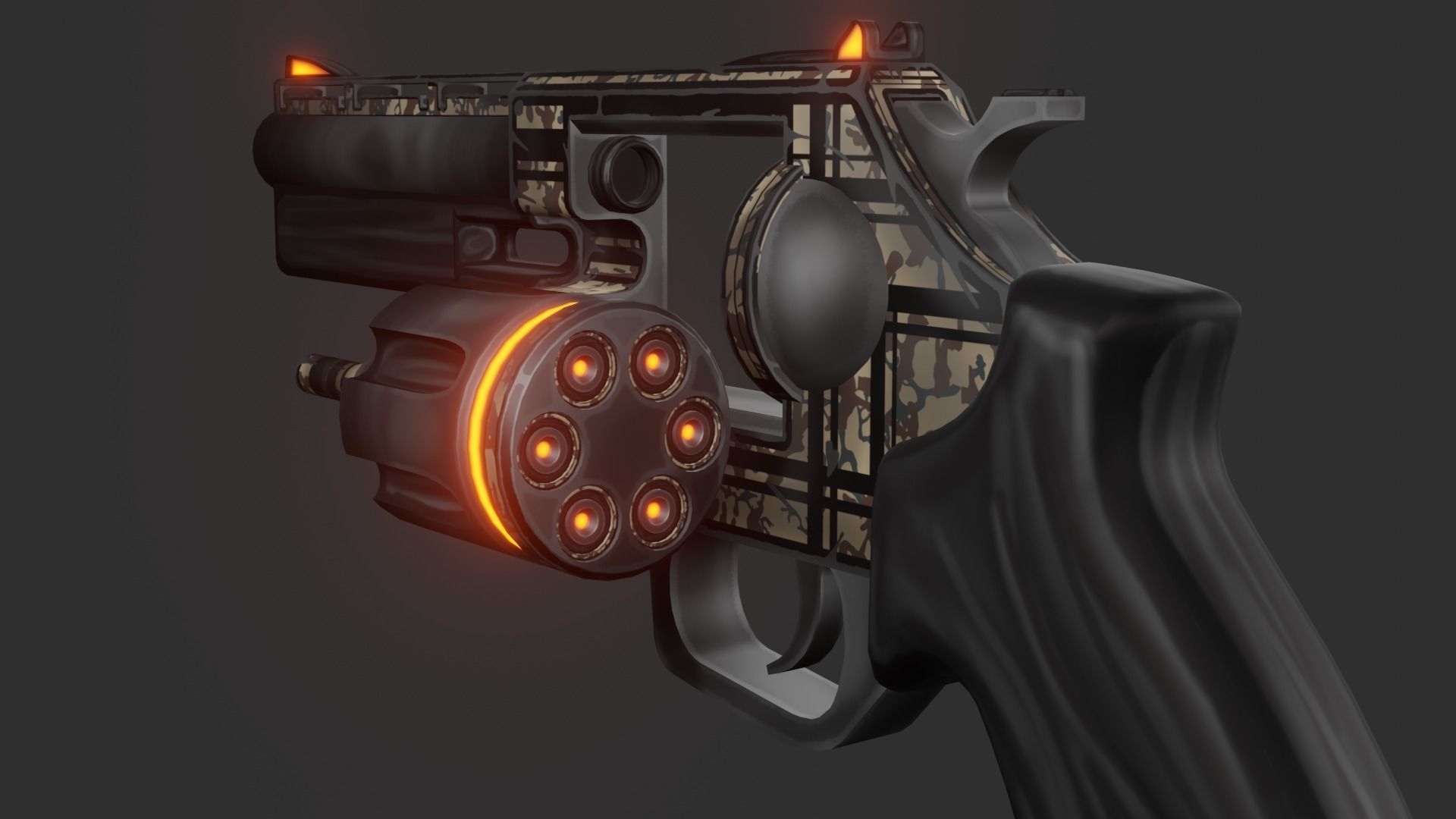 3D model Sci-fi revolver VR / AR / low-poly | CGTrader