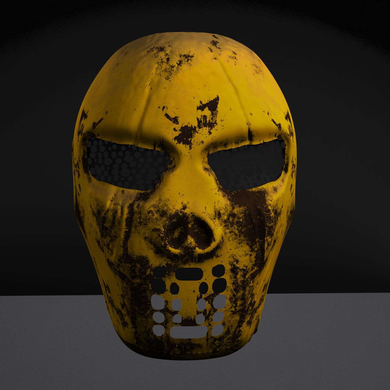 yellow skull mask free 3D model | CGTrader