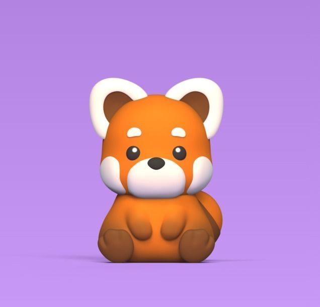 Little Red Panda 3D model 3D printable | CGTrader