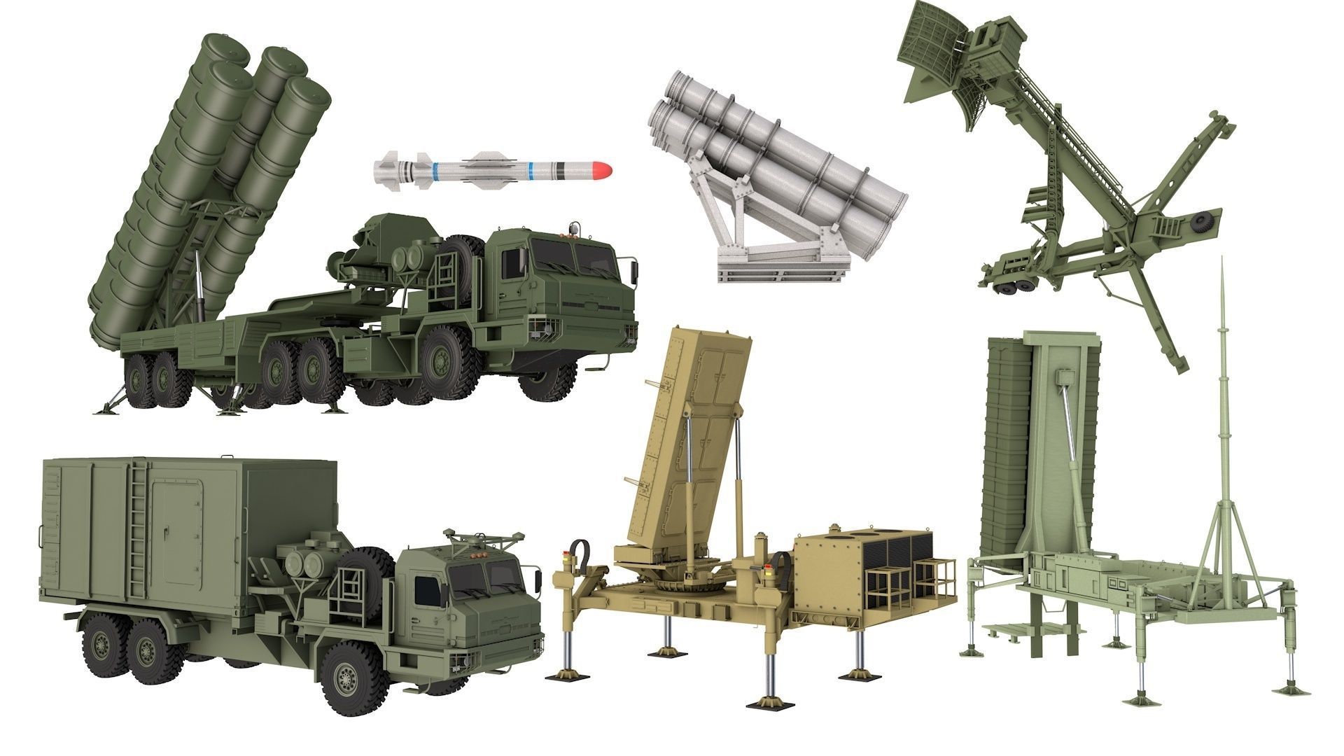 Multi Mission Radar and missile launch system collection 3D model ...