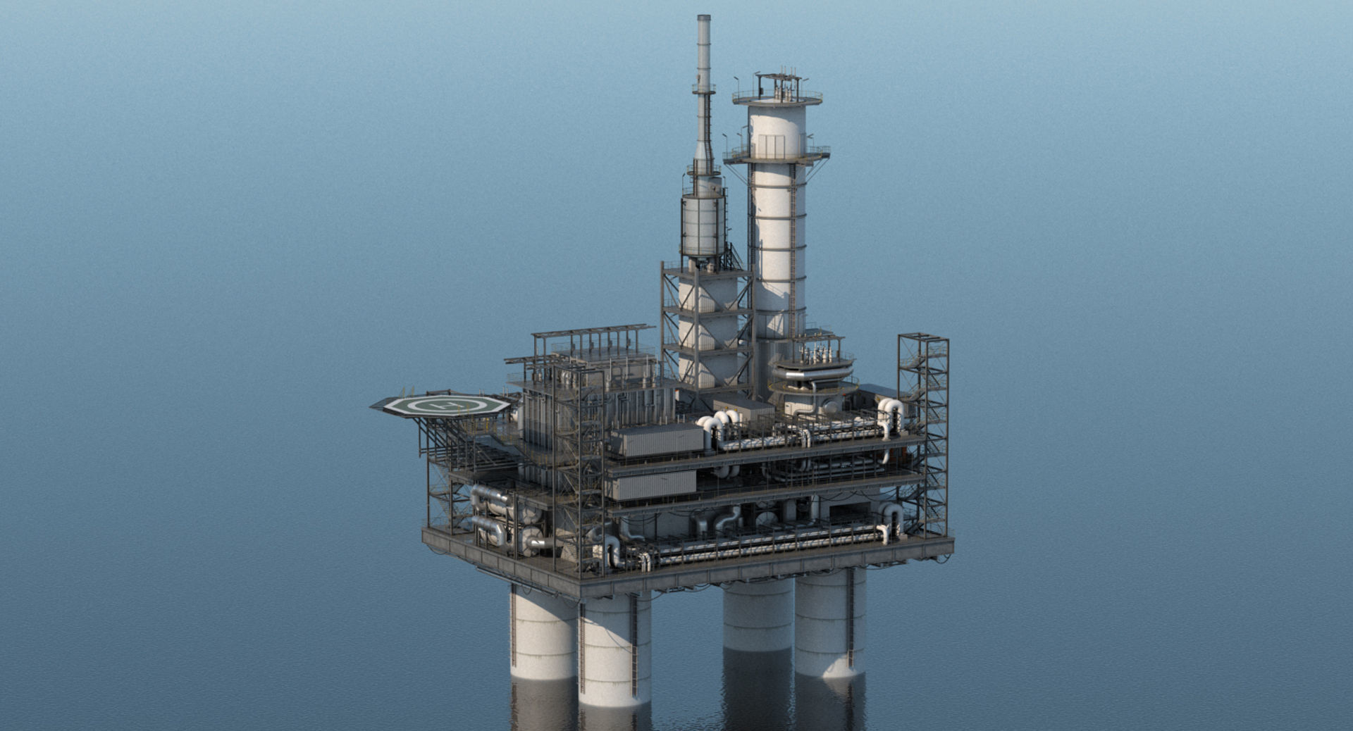 Oil Rig Platform 3D model | CGTrader