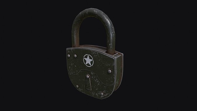 3D model Old army padlock VR / AR / low-poly | CGTrader