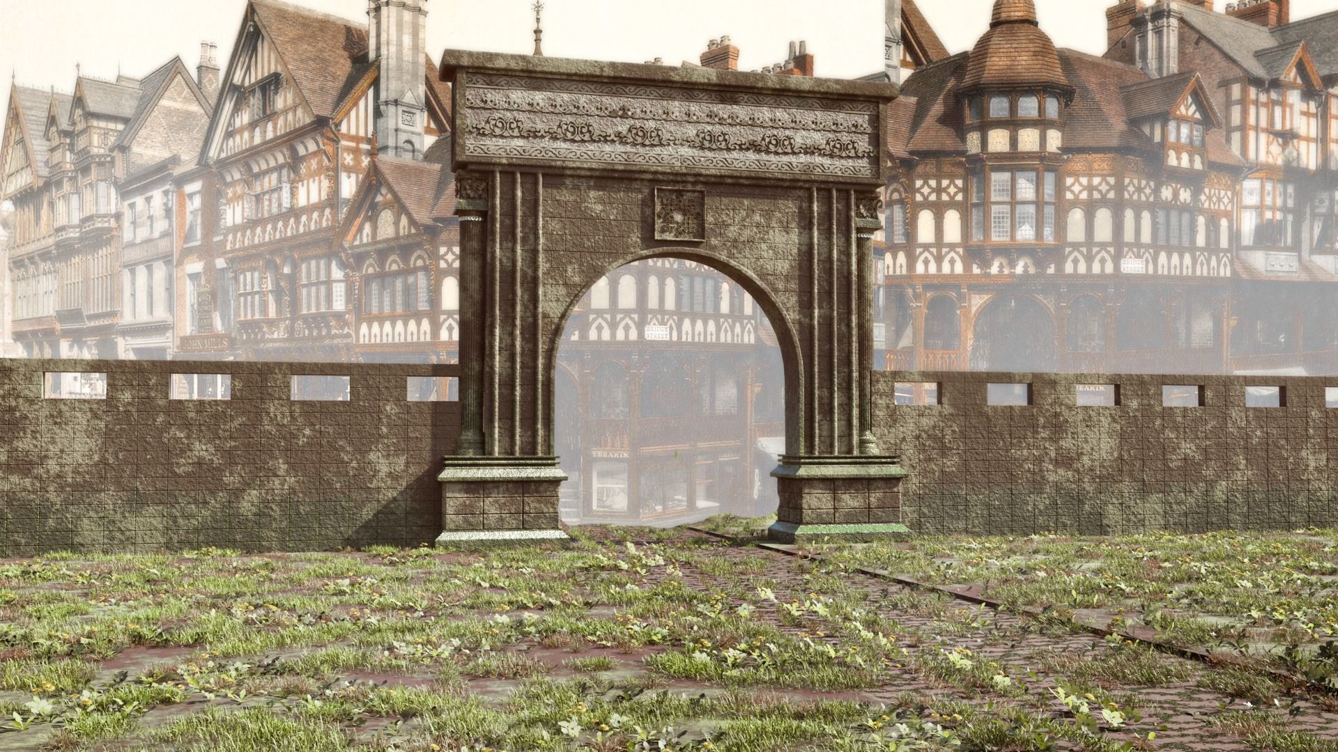 3D model Medieval Gate Entrance VR / AR / low-poly | CGTrader