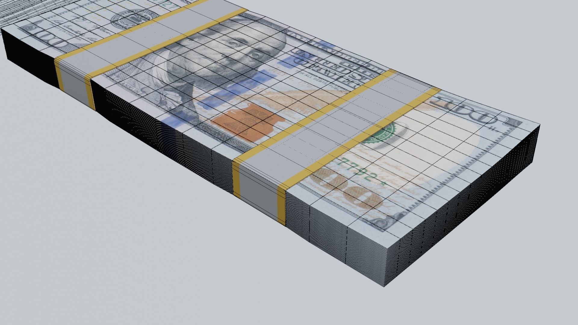 Collection of 100 american dollars free 3D model | CGTrader