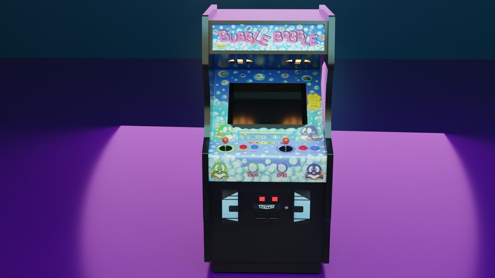 3D model Bubble Bobble Arcade Machine VR / AR / low-poly | CGTrader