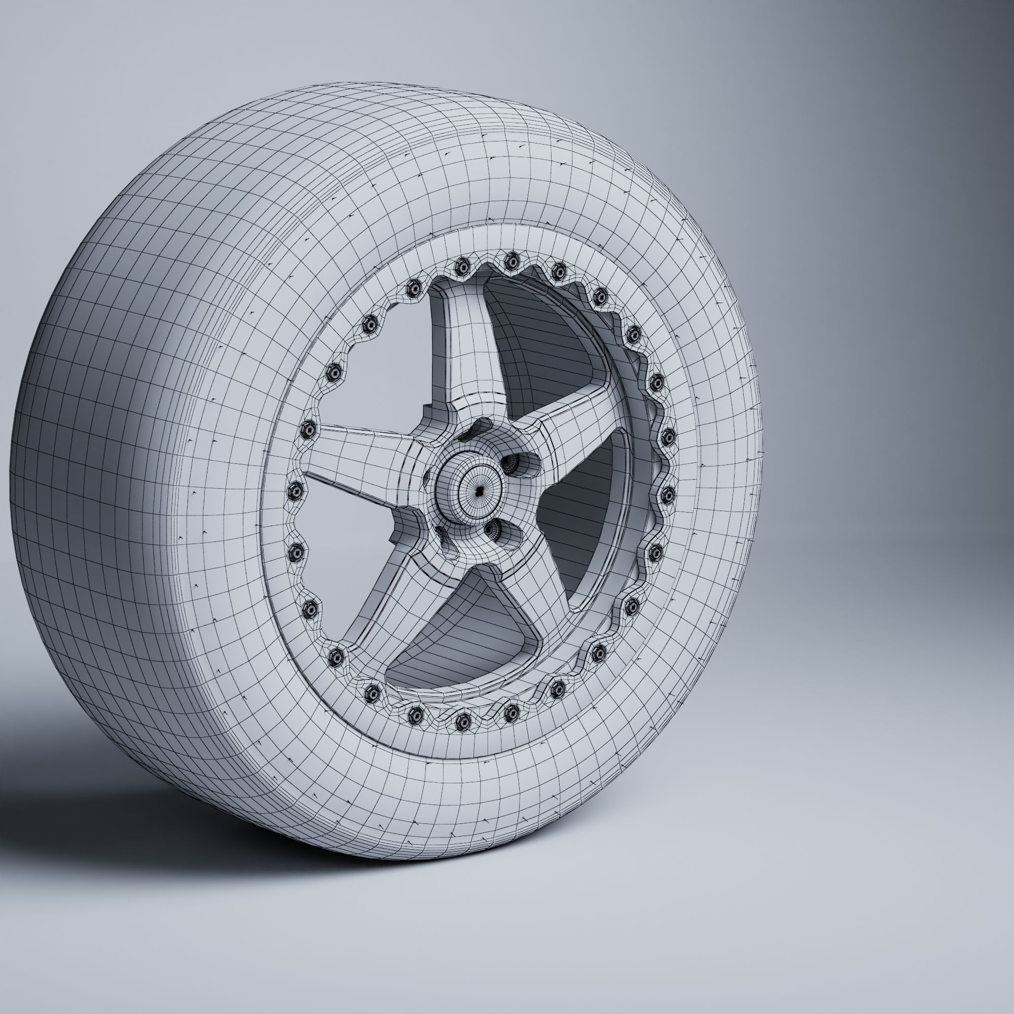 3D model Hoosier Tire Weld Wheels Ventura Drag racing package VR / AR ...