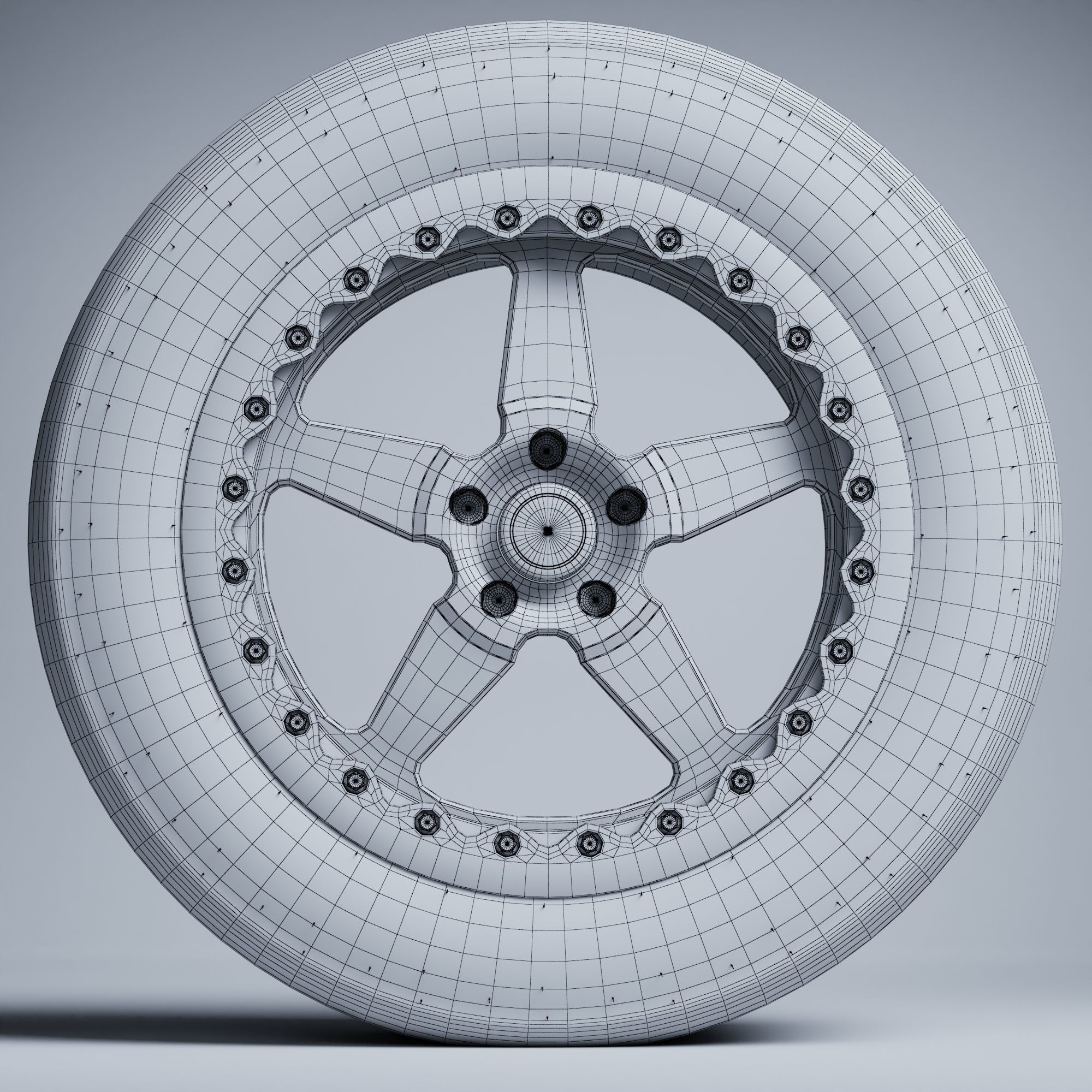 3D model Hoosier Tire Weld Wheels Ventura Drag racing package VR / AR ...