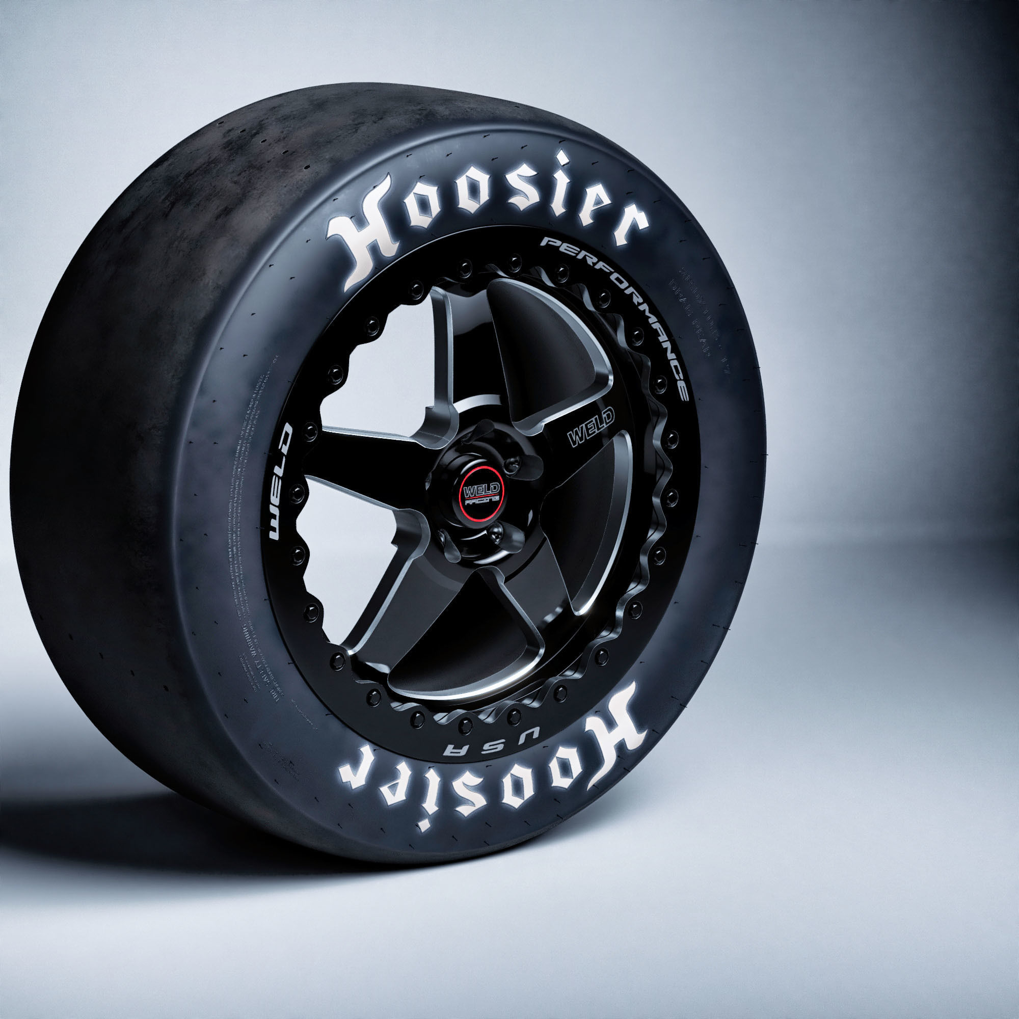 3D model Hoosier Tire Weld Wheels Ventura Drag racing package VR / AR ...