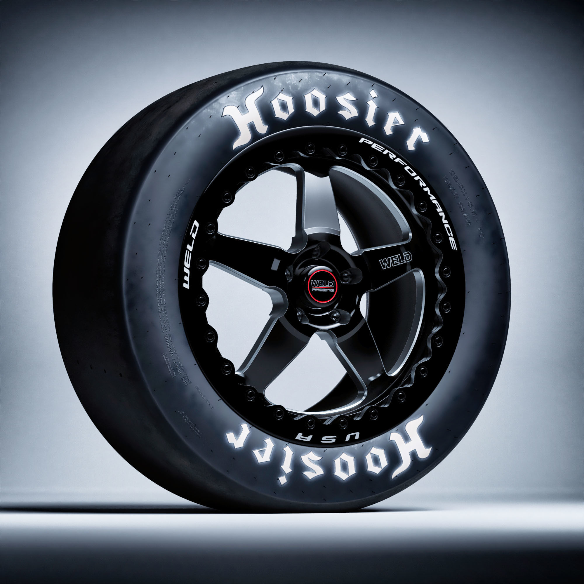 3D model Hoosier Tire Weld Wheels Ventura Drag racing package VR / AR ...