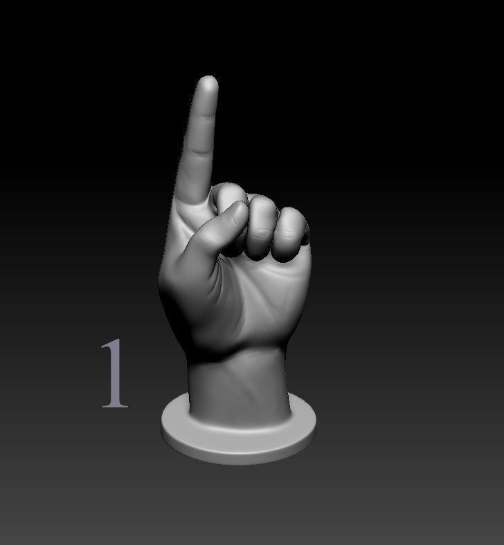 ASL numbers from 1 to 10 3D model 3D printable | CGTrader