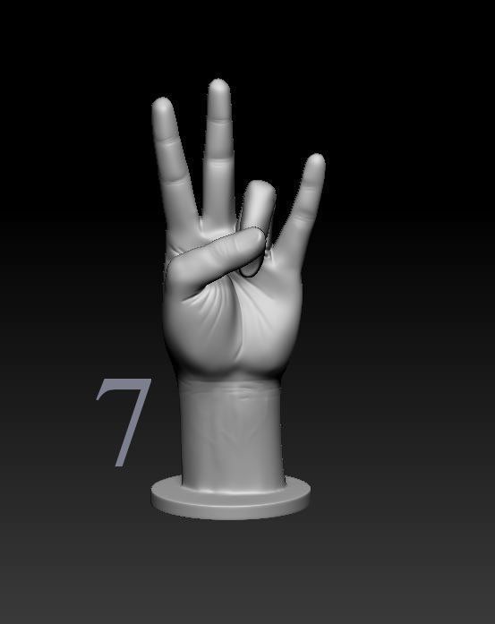 ASL numbers from 1 to 10 3D model 3D printable | CGTrader