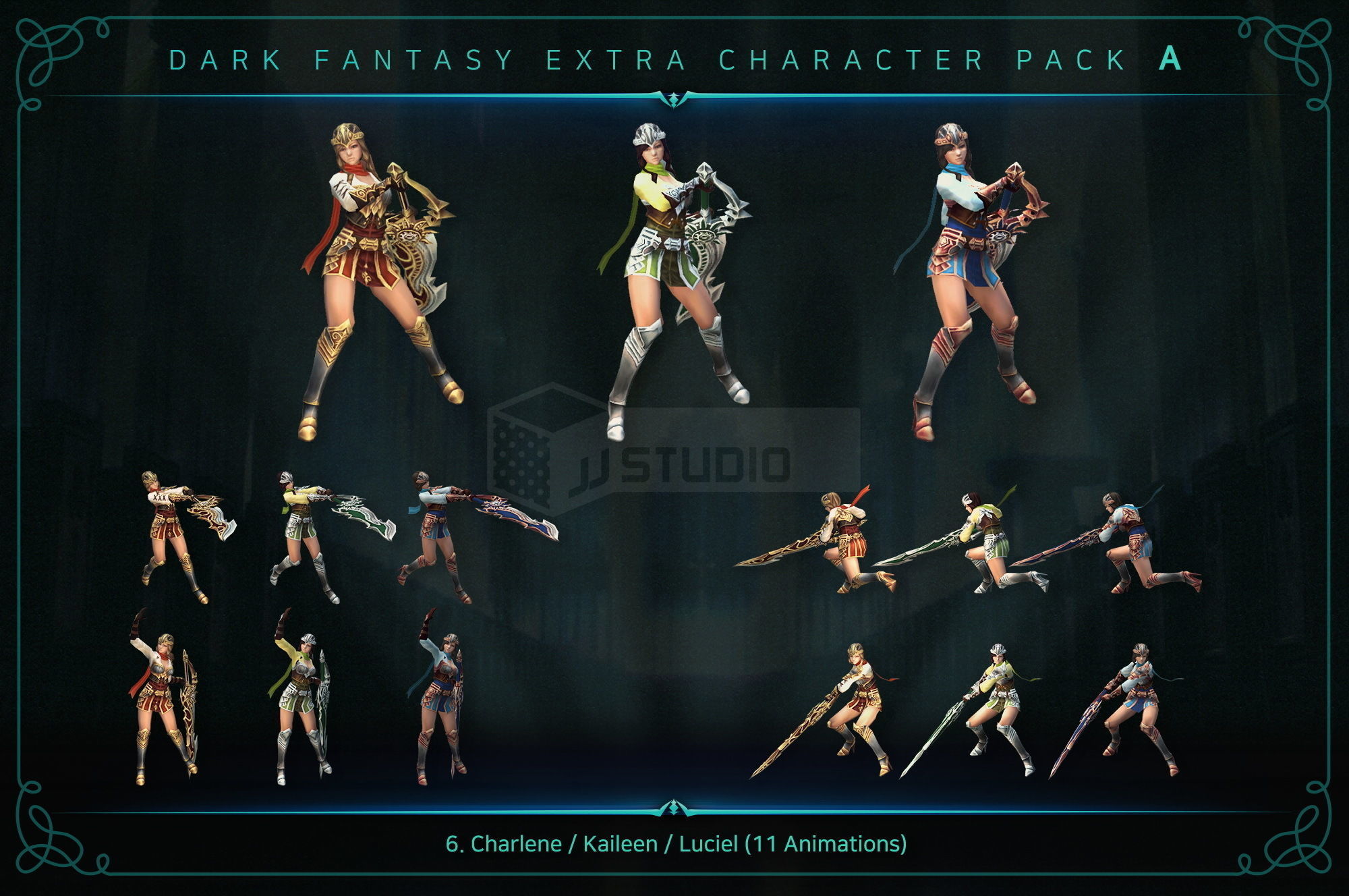 3D model Dark Fantasy Extra Character Pack A VR / AR / low-poly | CGTrader