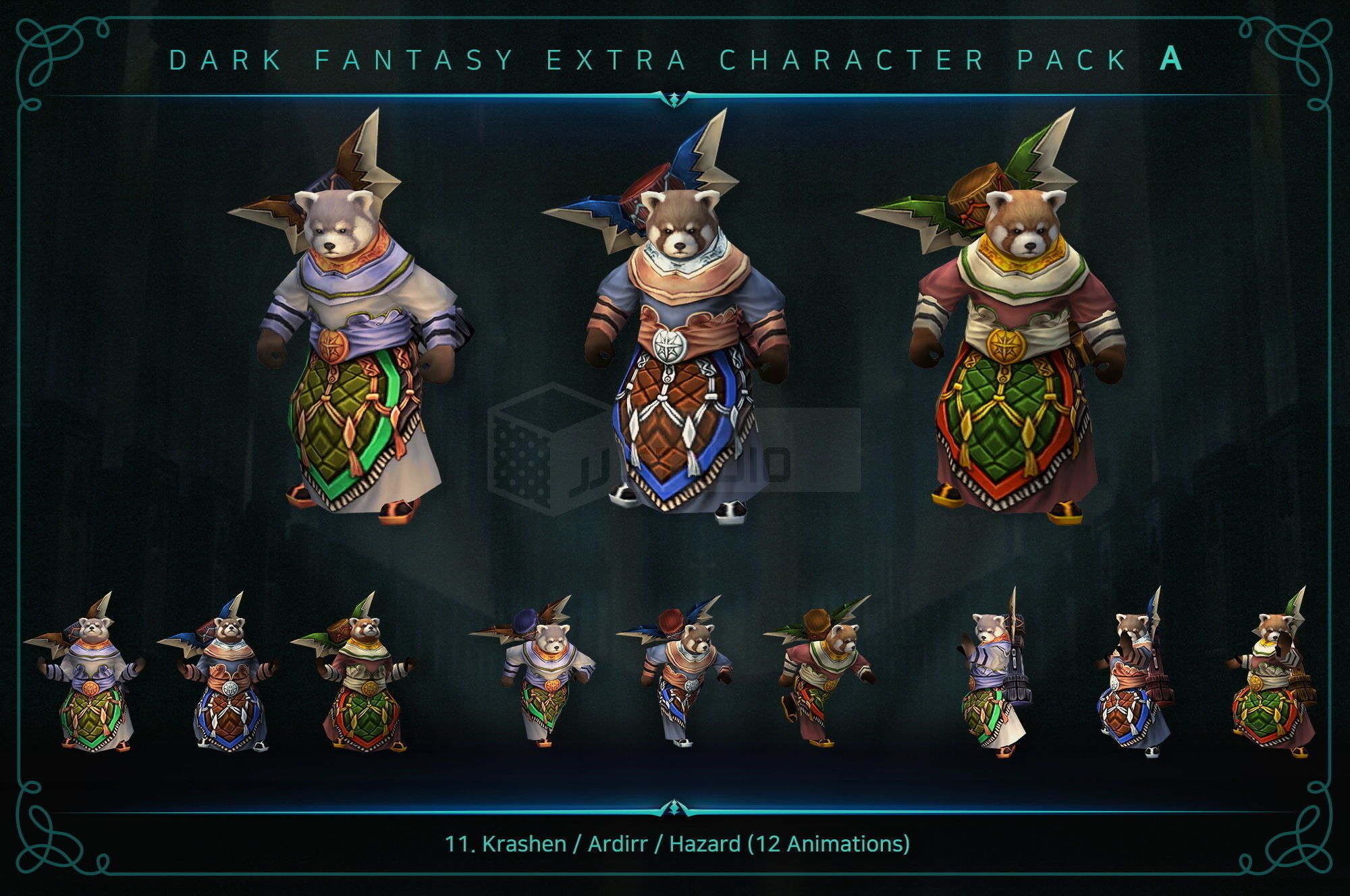 3D model Dark Fantasy Extra Character Pack A VR / AR / low-poly | CGTrader