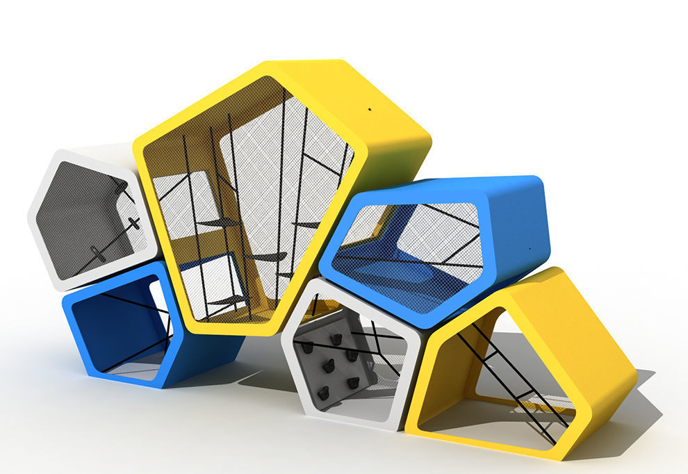 outdoor kids expansion playground cube amusement equipment 3D model ...