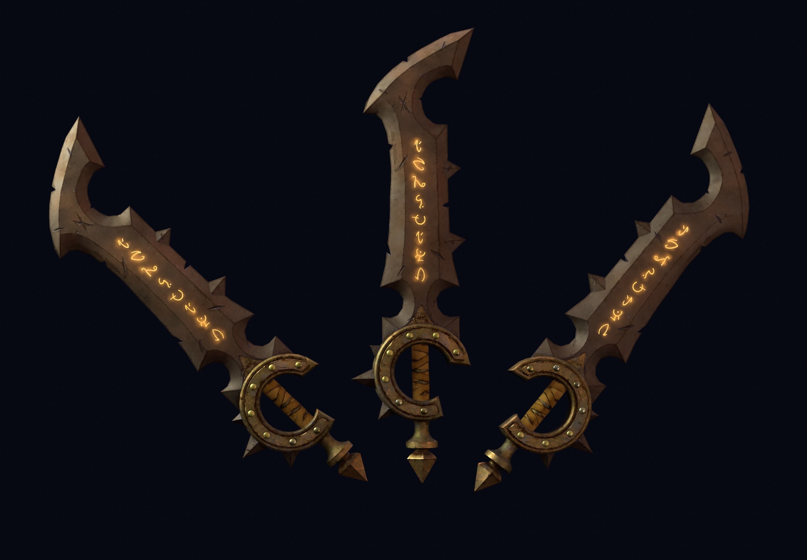 3D model Game-Ready Stylized Rune Sword VR / AR / low-poly | CGTrader