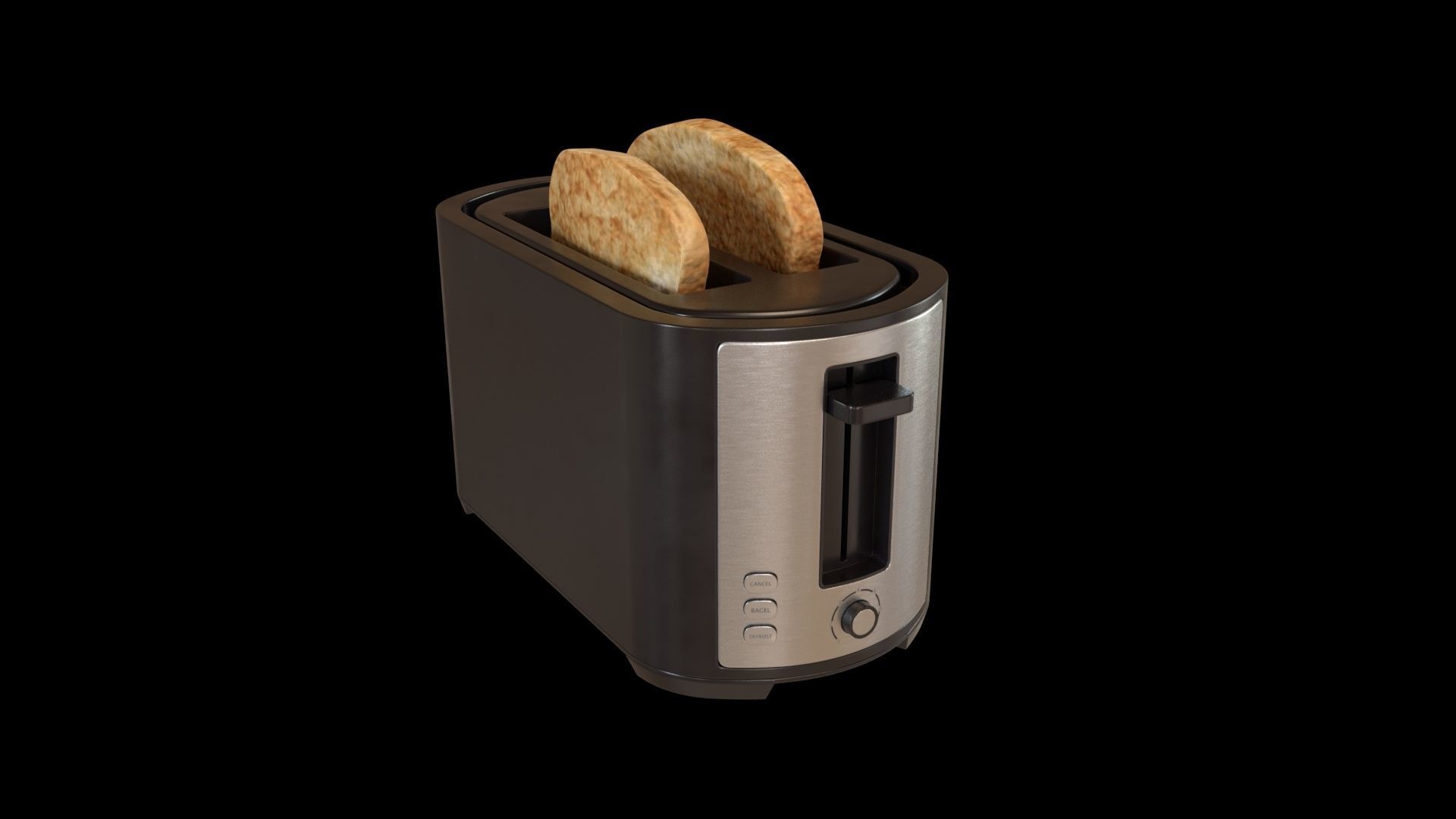 3D model Two Slice Extra Wide Toaster VR / AR / low-poly | CGTrader