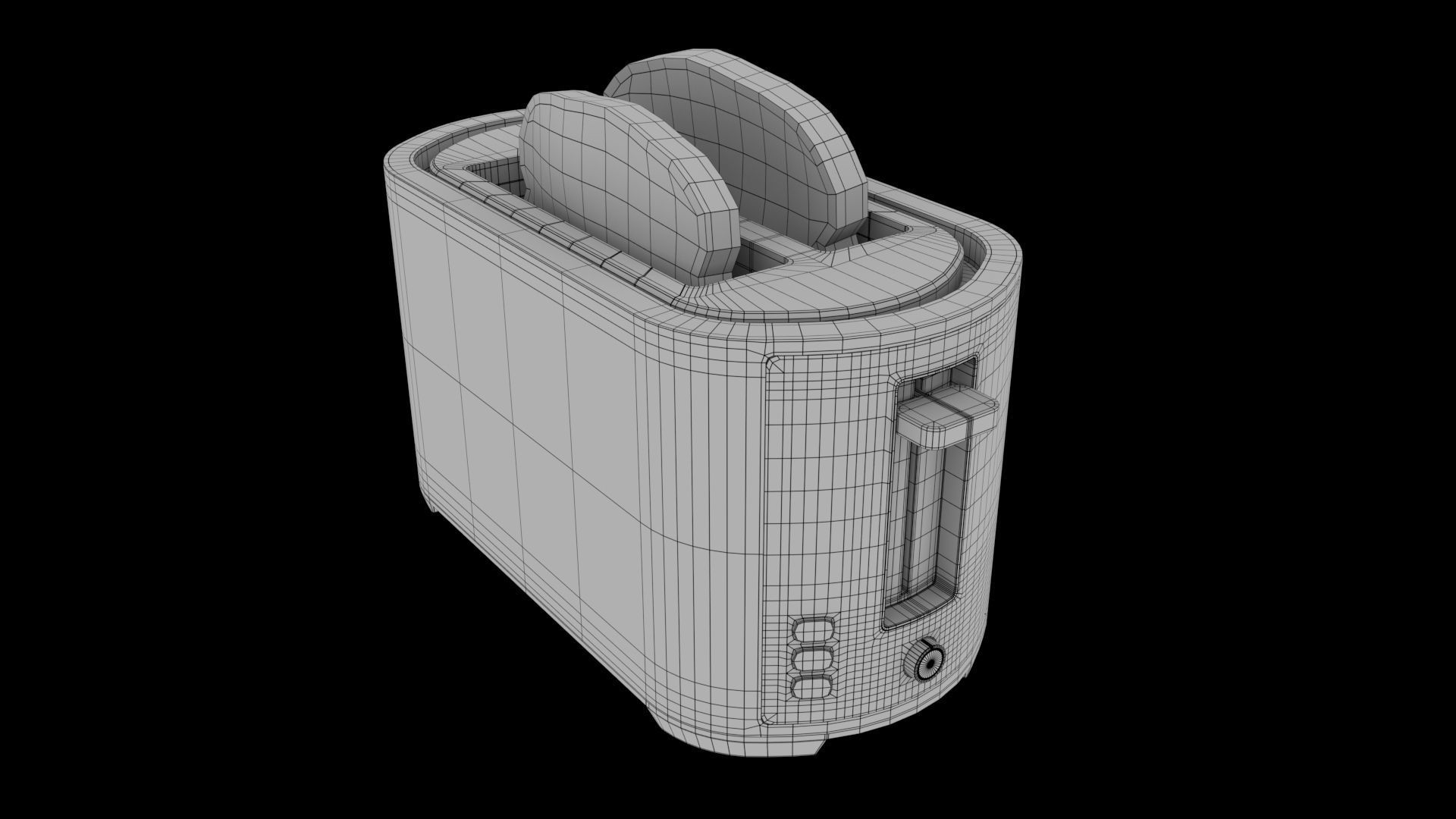 3D model Two Slice Extra Wide Toaster VR / AR / low-poly | CGTrader