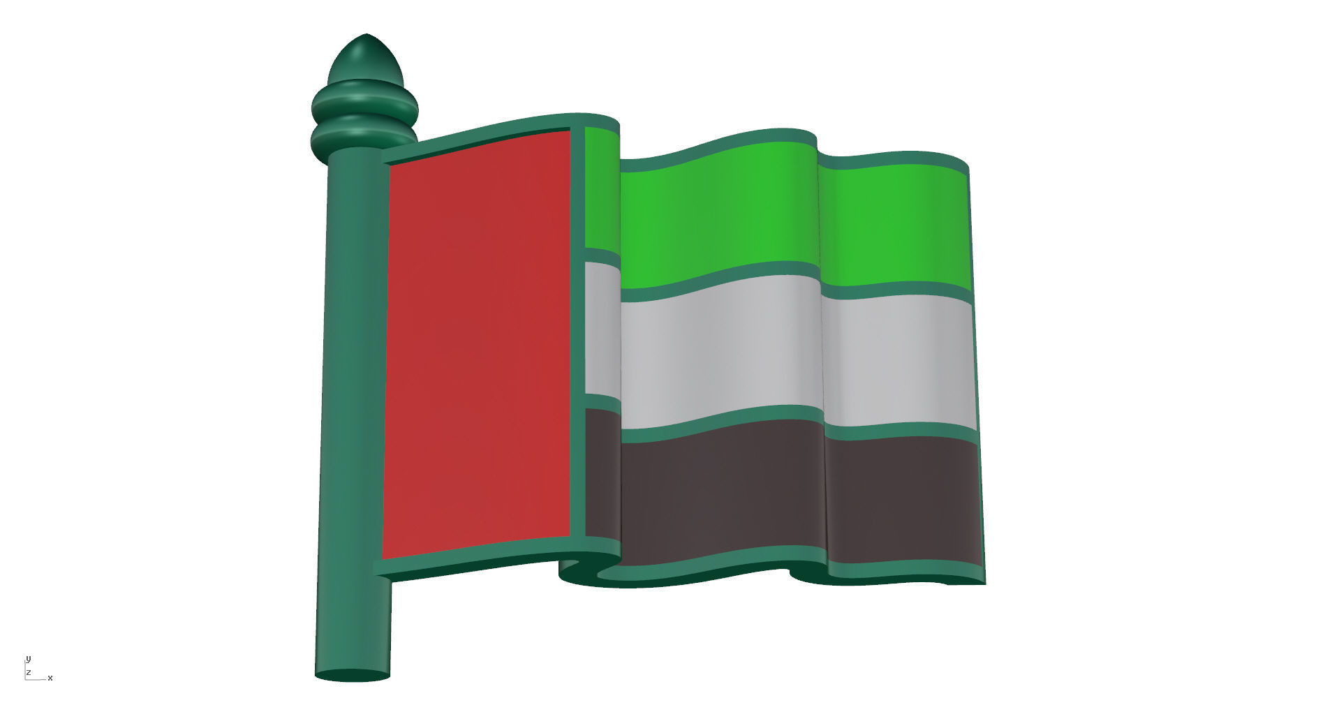 UAE Flag batch 3D model 3D printable | CGTrader