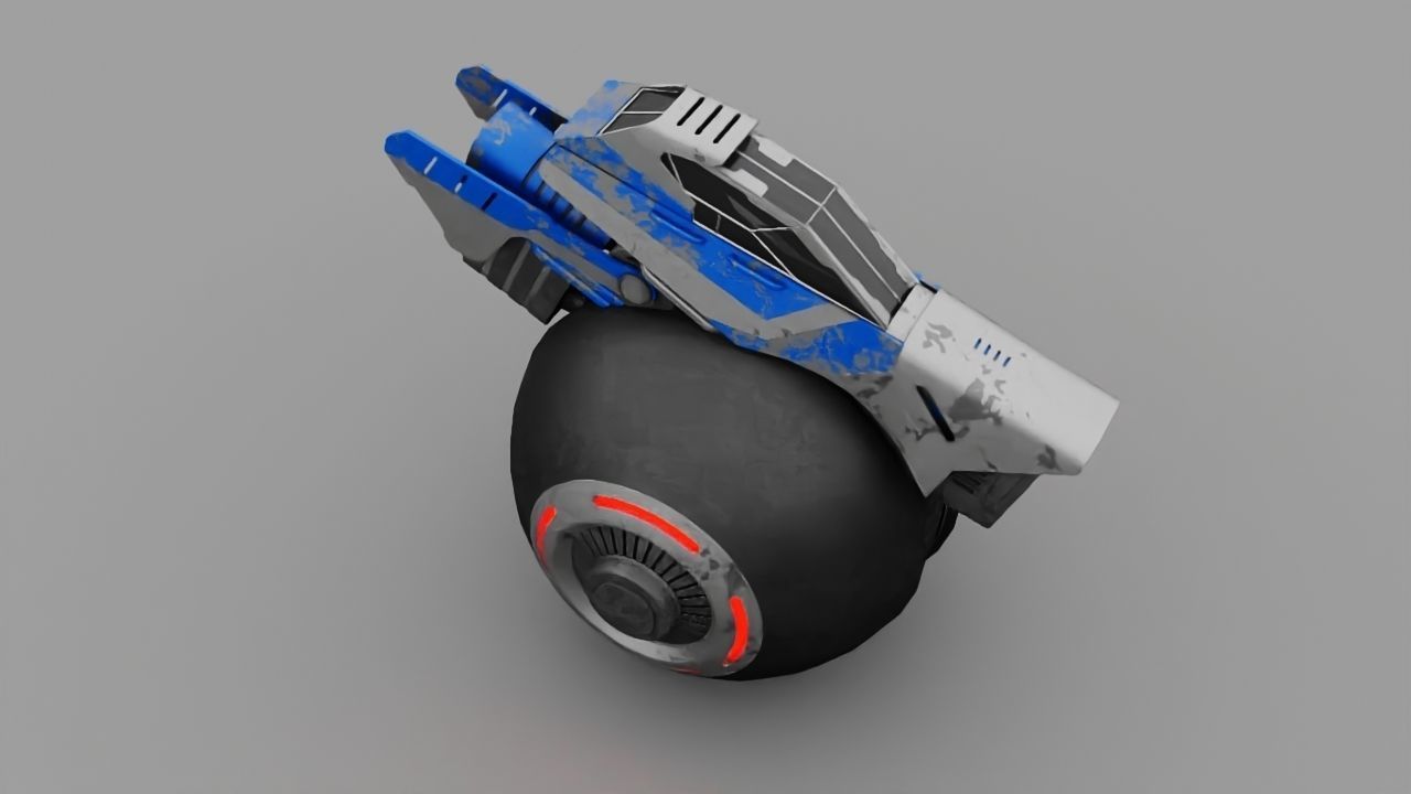 one wheel futuristic vehicle 3D model rigged | CGTrader