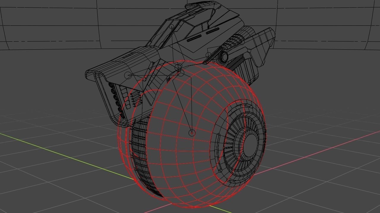 one wheel futuristic vehicle 3D model rigged | CGTrader