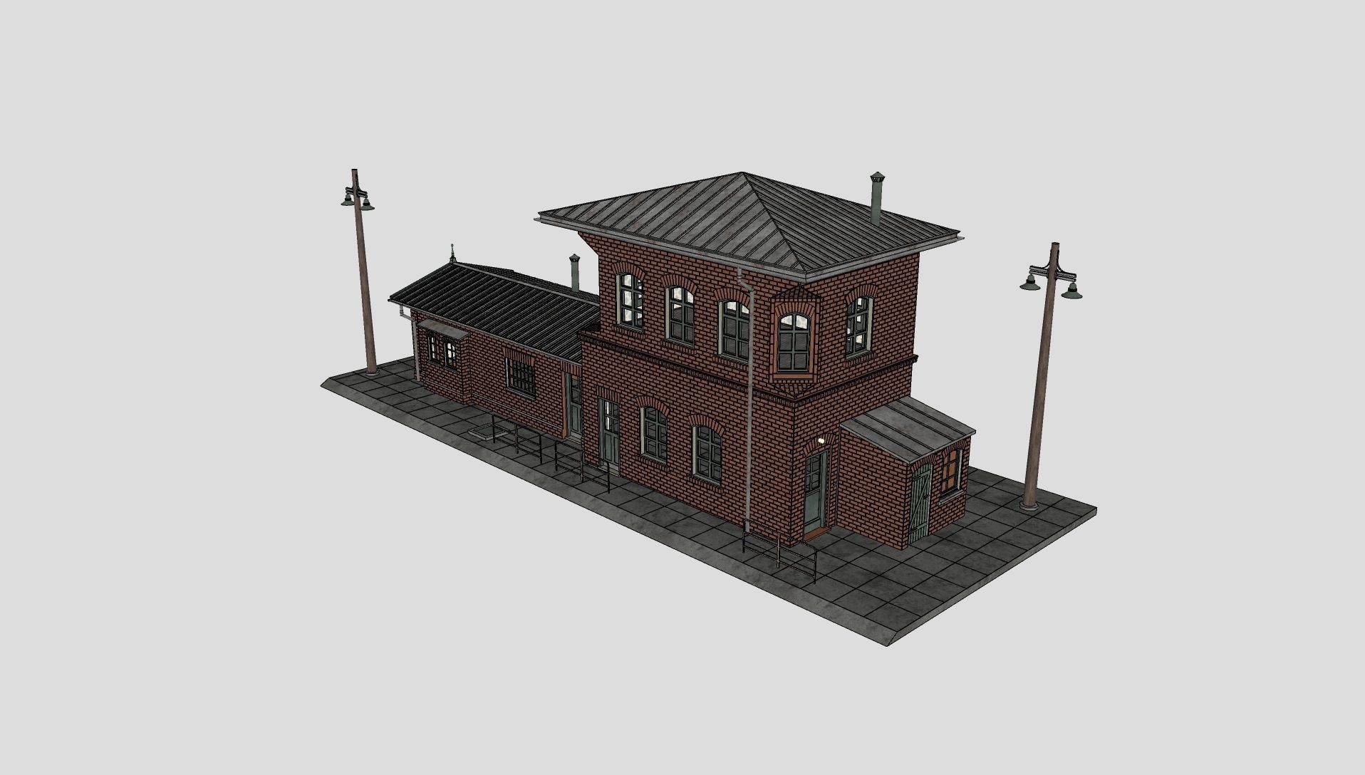 Railway signal box Wroclaw 3D model | CGTrader