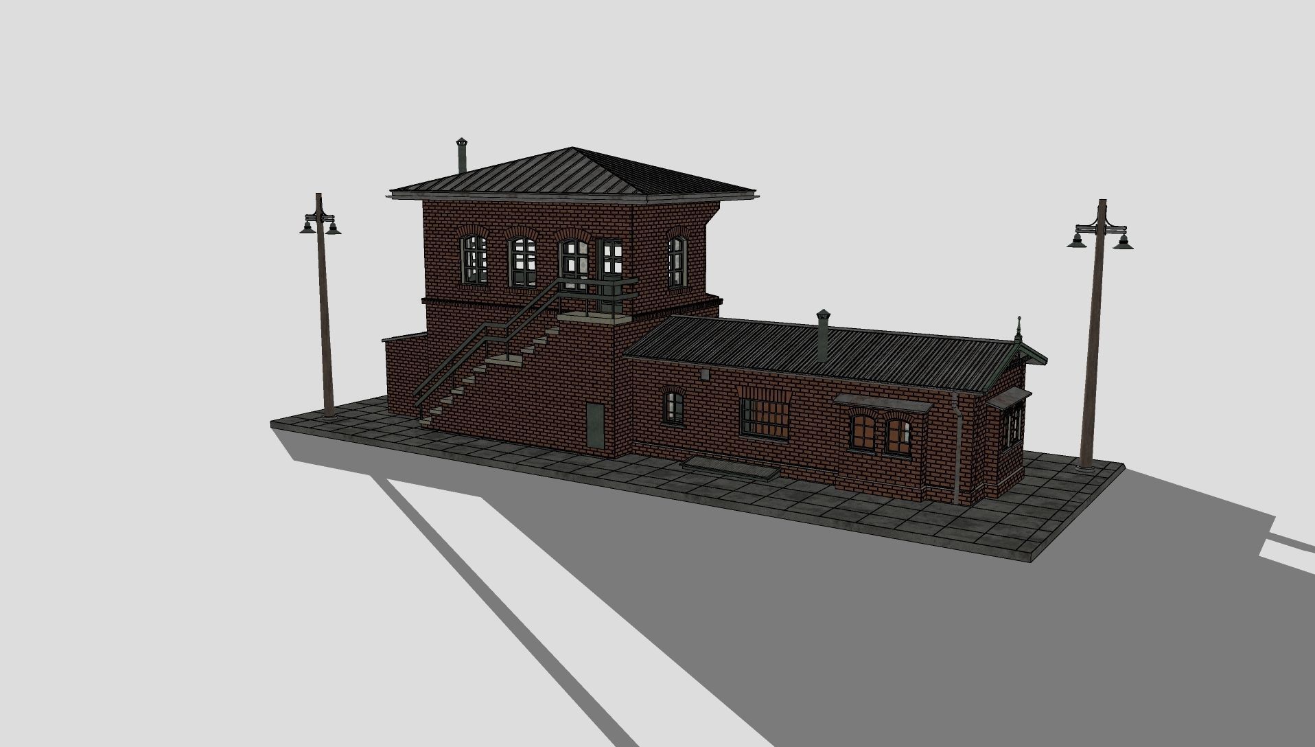 Railway signal box Wroclaw 3D model | CGTrader