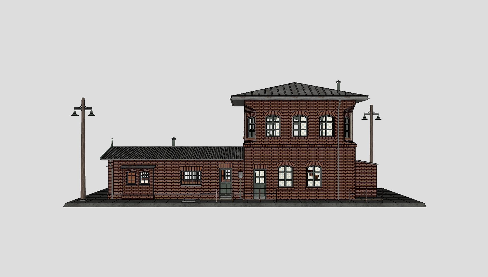 Railway signal box Wroclaw 3D model | CGTrader