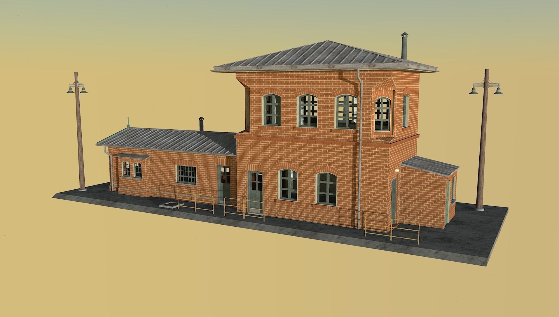Railway signal box Wroclaw 3D model | CGTrader